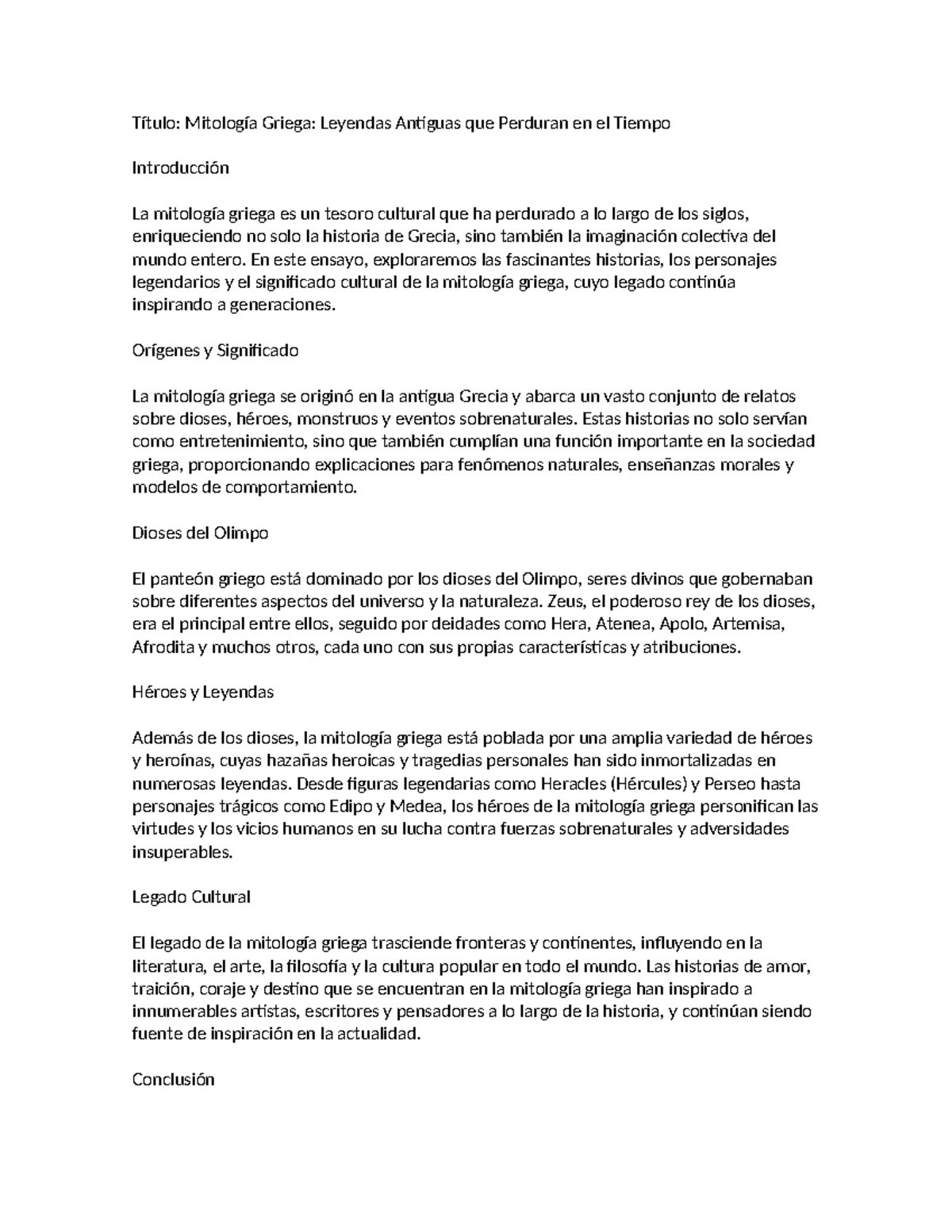 Mitologia - Título: Mitología Griega: Leyendas Antiguas que Perduran en ...