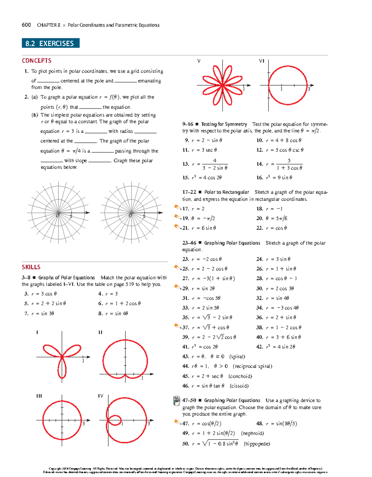 Polar equations - deneme - 600 CHAPTER 8 Polar Coordinates and ...