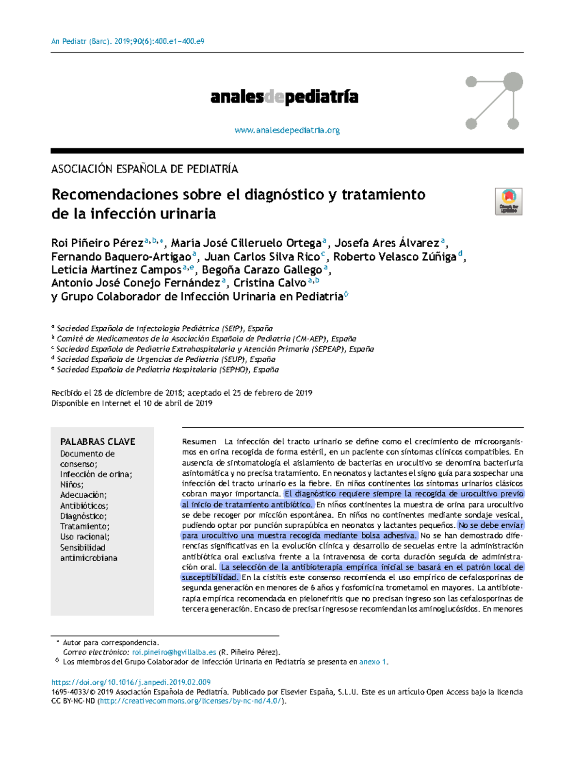 1. DG Y TTO ART 2019 - diagnostico y tratamiento - An Pediatr (Barc ...