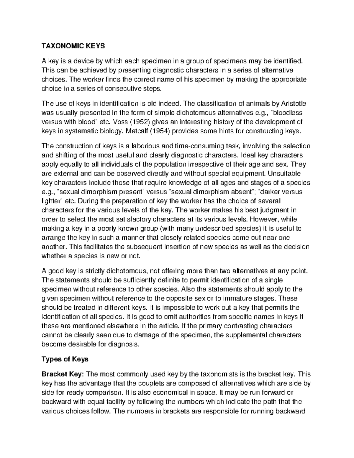 Axonomic KEY Staxonomic keys - TAXONOMIC KEYS A key is a device by ...