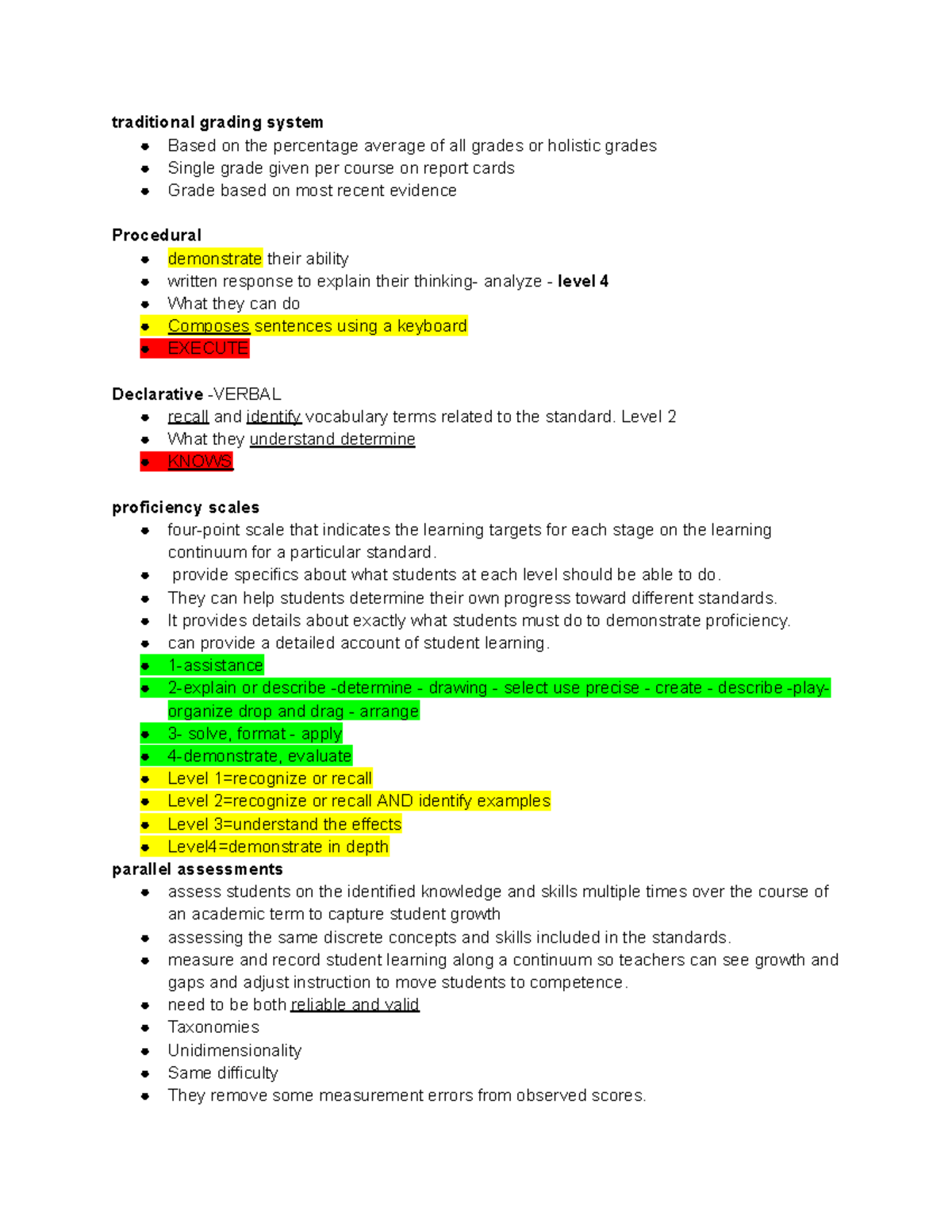 Study d184 - traditional grading system Based on the percentage average ...