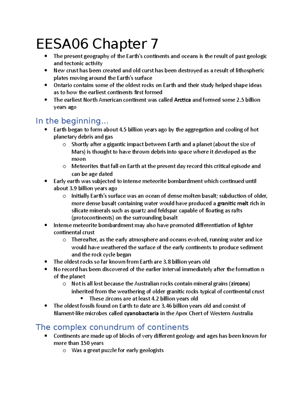Ch 7 EESA06 - EESA06 Chapter 7 The present geography of the Earth’s ...