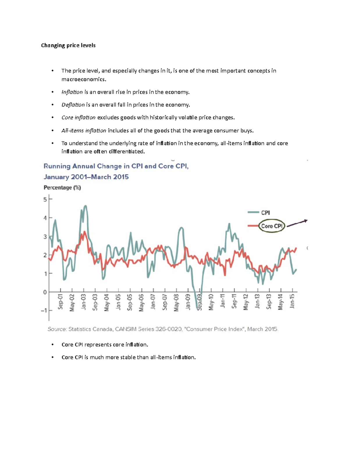 Inflation Pt1 - Changing price levels • The price level, and especially ...