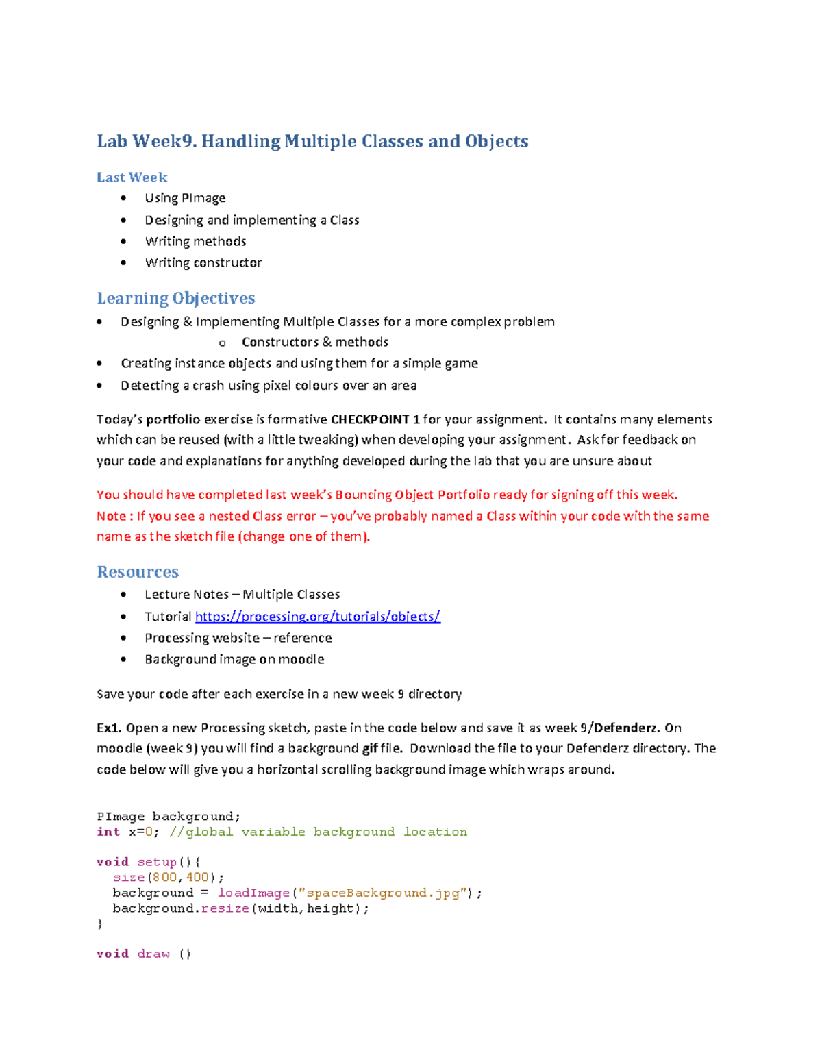 Lab wk9 Multiple Class - Week 9 lab work for unit: Programming - Lab ...