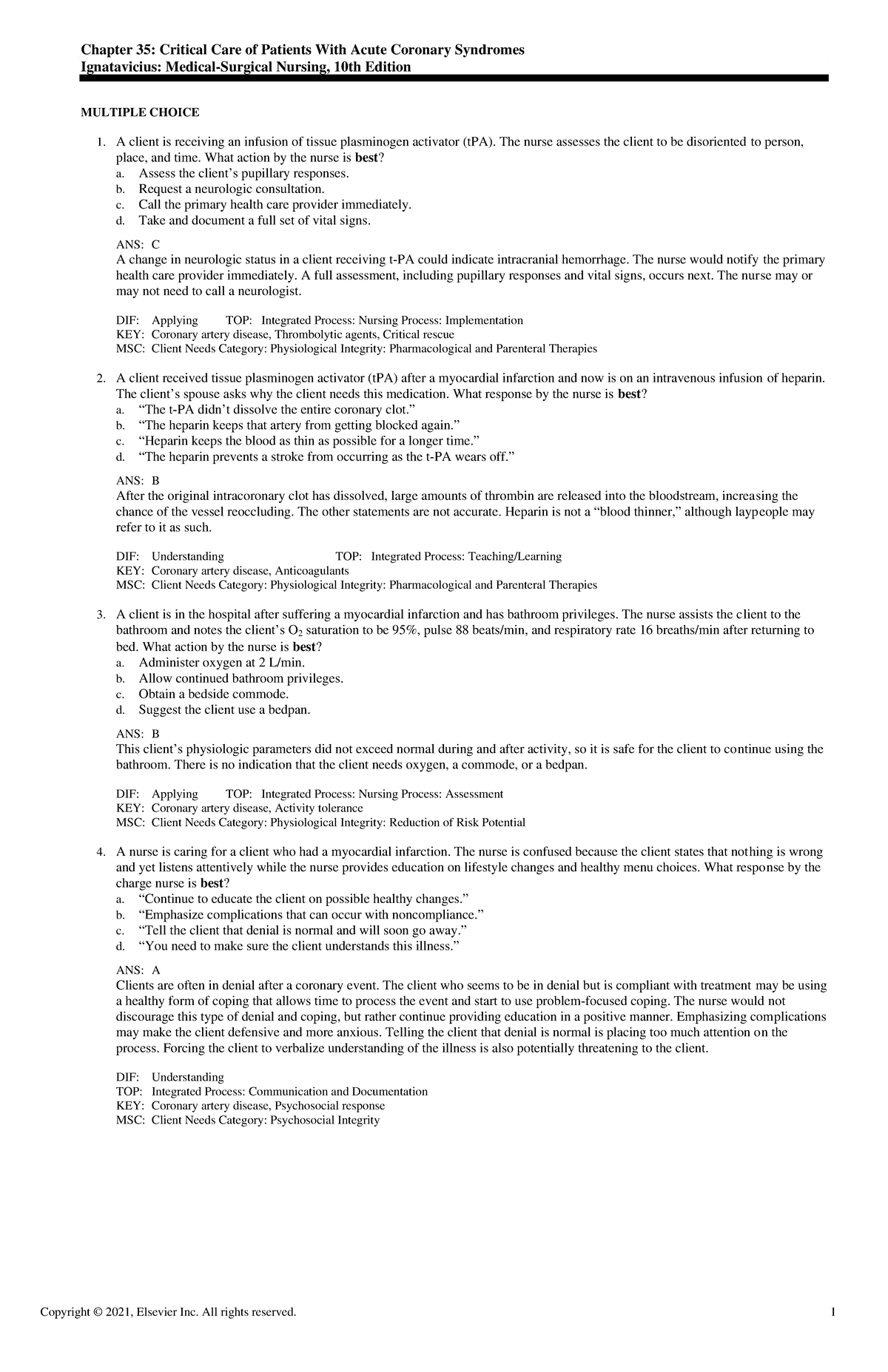 Exam View - Chapter 35 - Exam review for medical surgical nursing exams ...