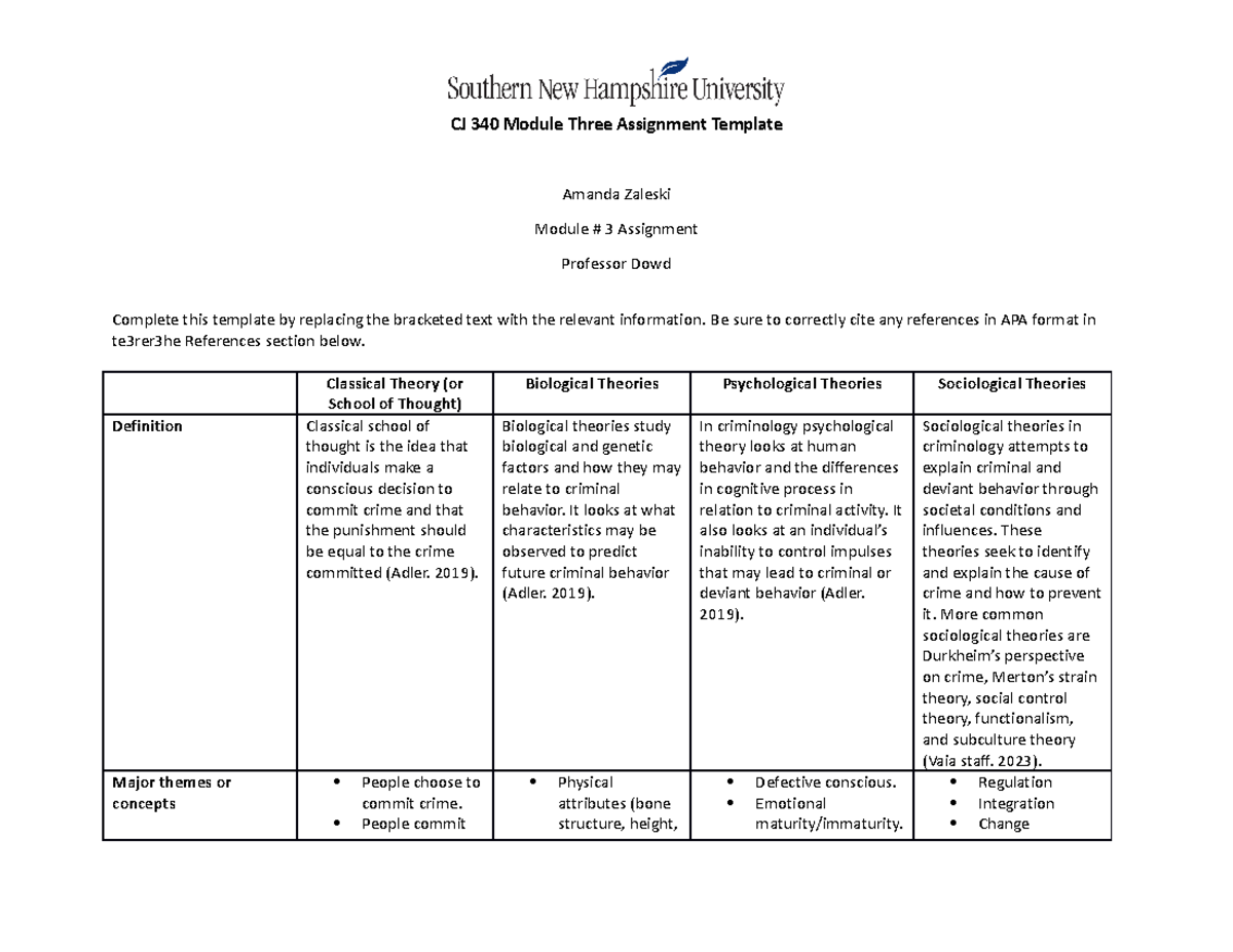 CJ 340 Module Three Assignment Template - CJ 340 Module Three ...