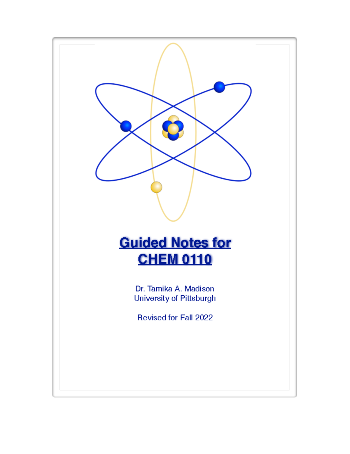 Chem0110 guided student notes 2231 - Guided Notes for CHEM 011 0 Dr ...