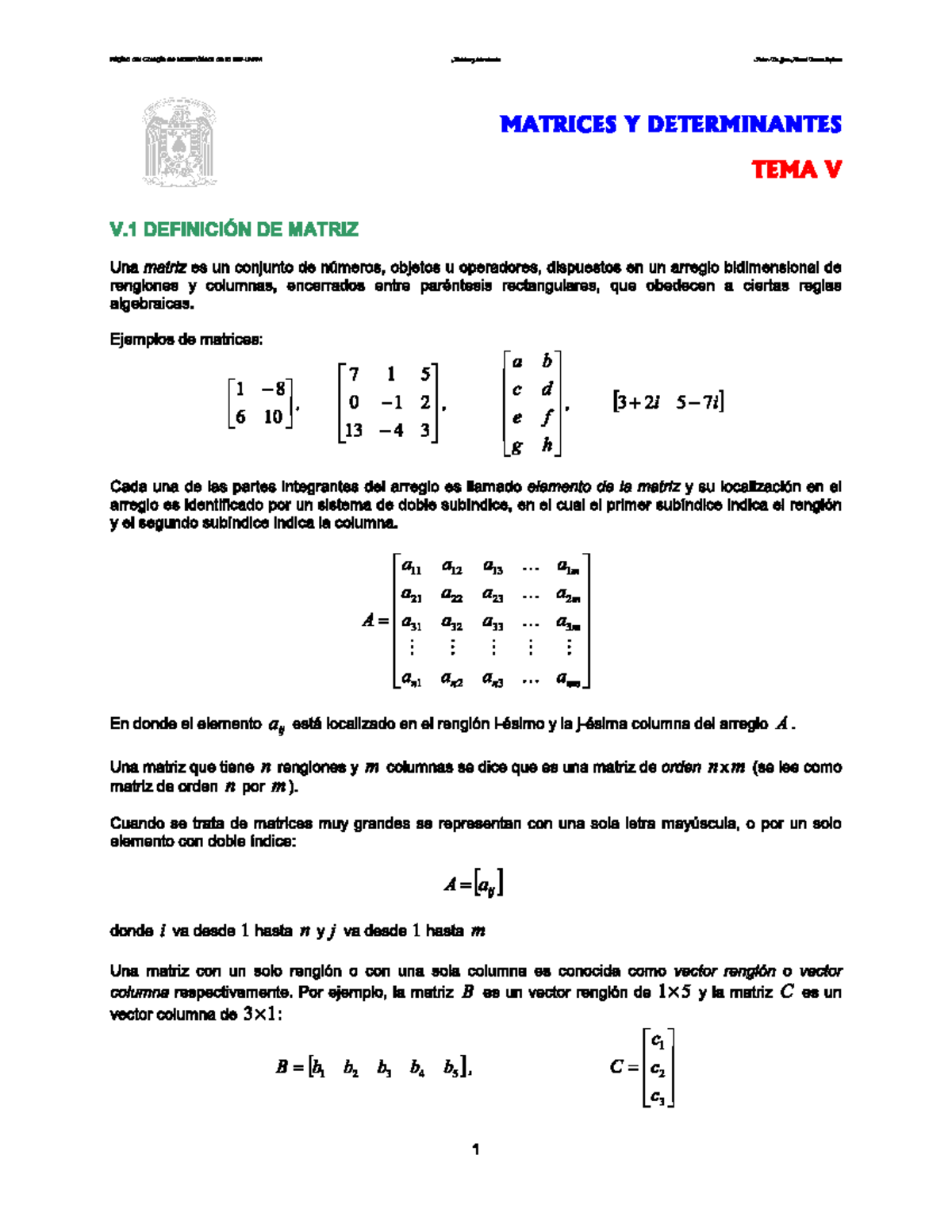 Resumen matrices - Algebra superior - Studocu