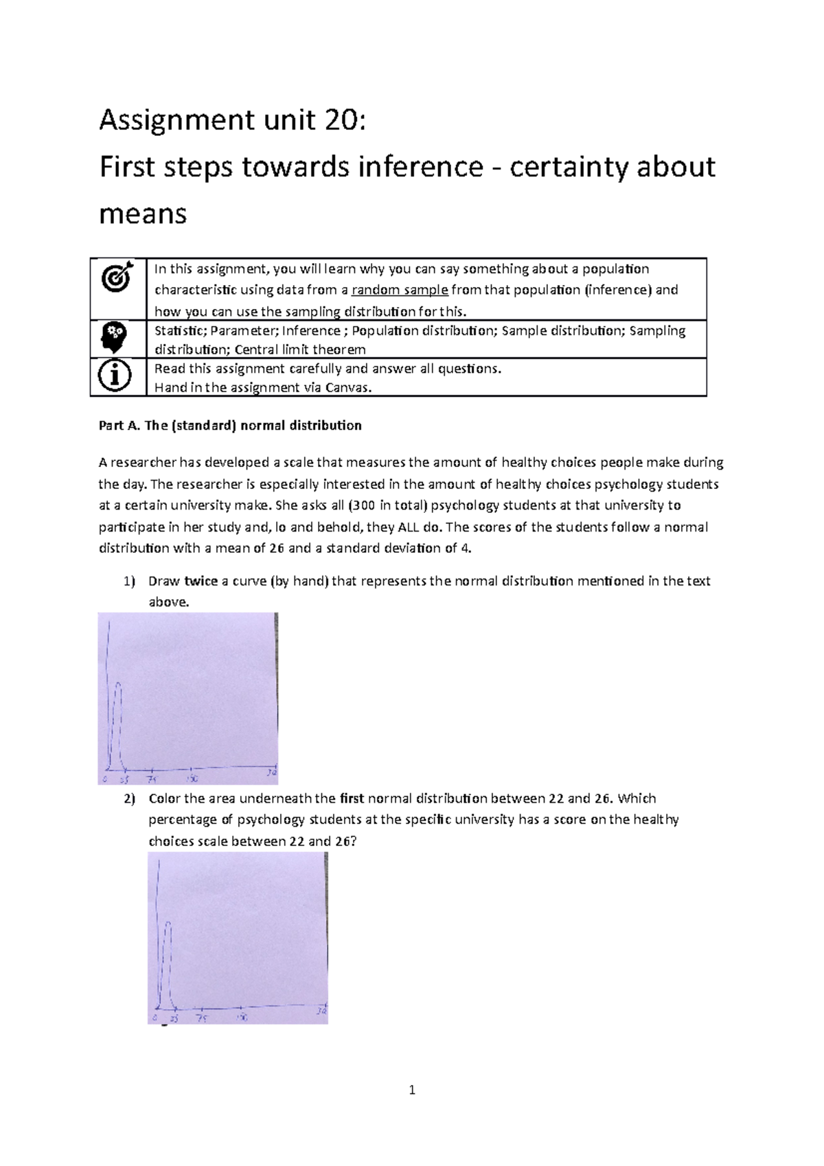 RM Assignments Unit 20 - First steps towards inference - certainty about means - Assignment unit ...