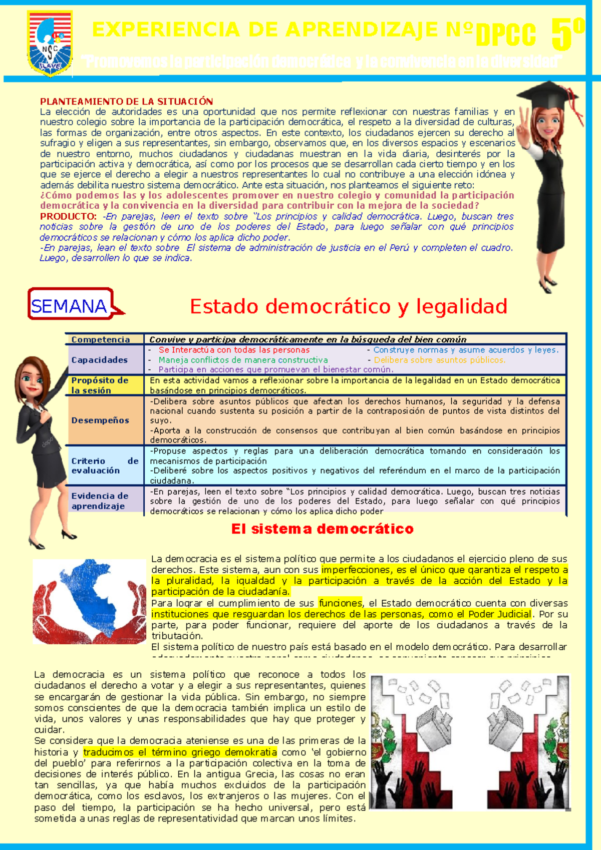 5º DPCC Ed A 6 - Xde - 5º EXPERIENCIA DE APRENDIZAJE Nº 6 DPCC “Promovemos la participación ...