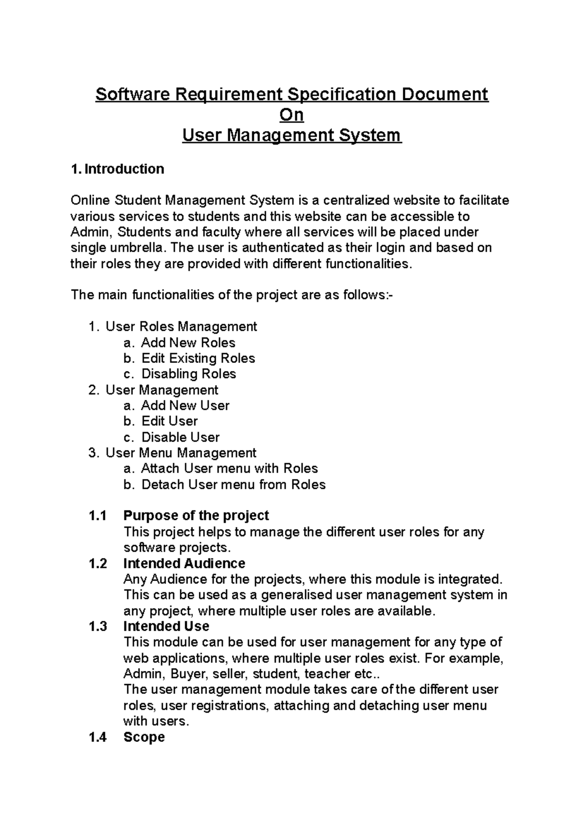 Software Requirement Specification Document - The user is authenticated ...