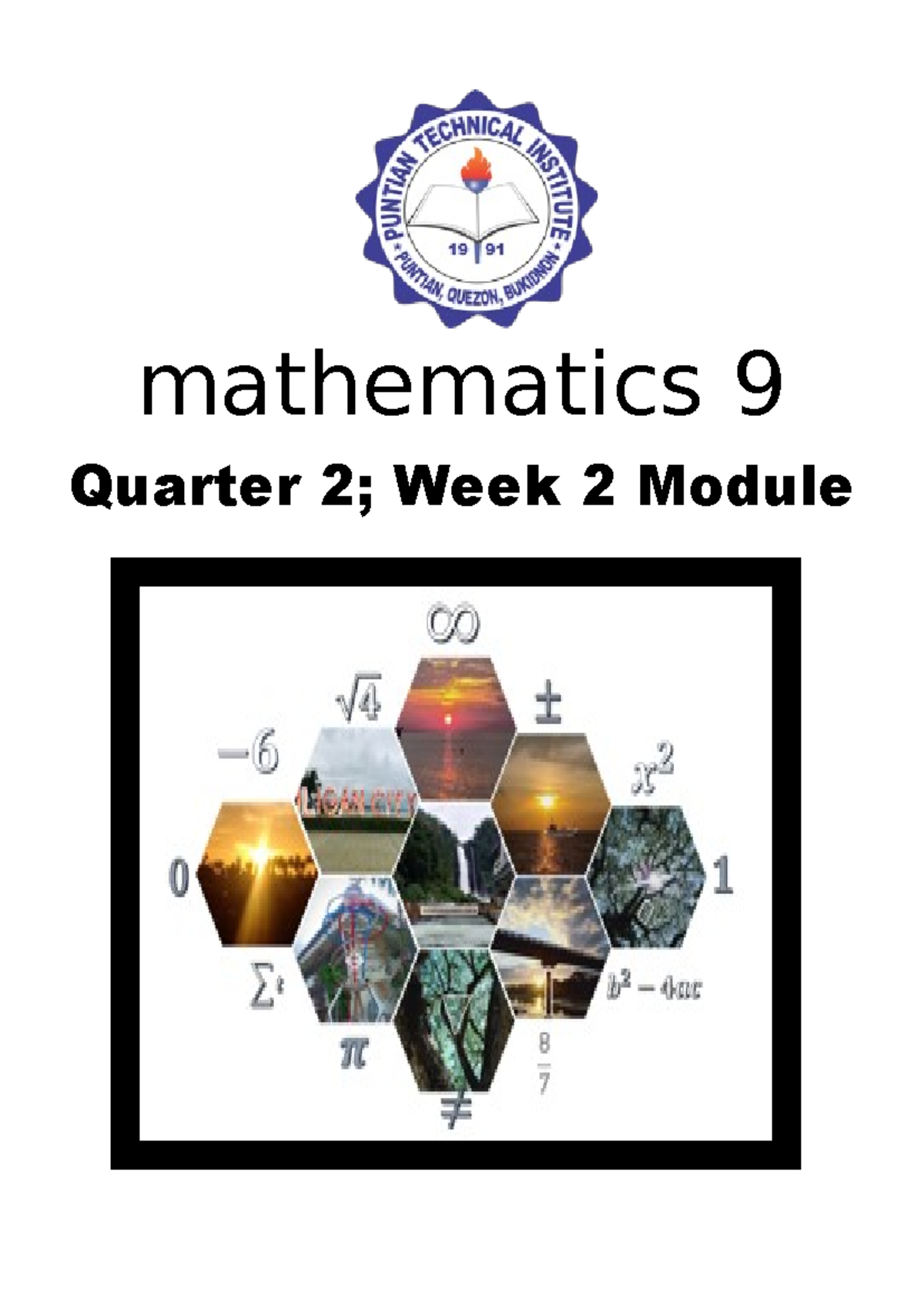 Math 9 2q 2w - Summary Seondary Education - mathematics 9 Quarter 2; Week 2 Module Inverse ...