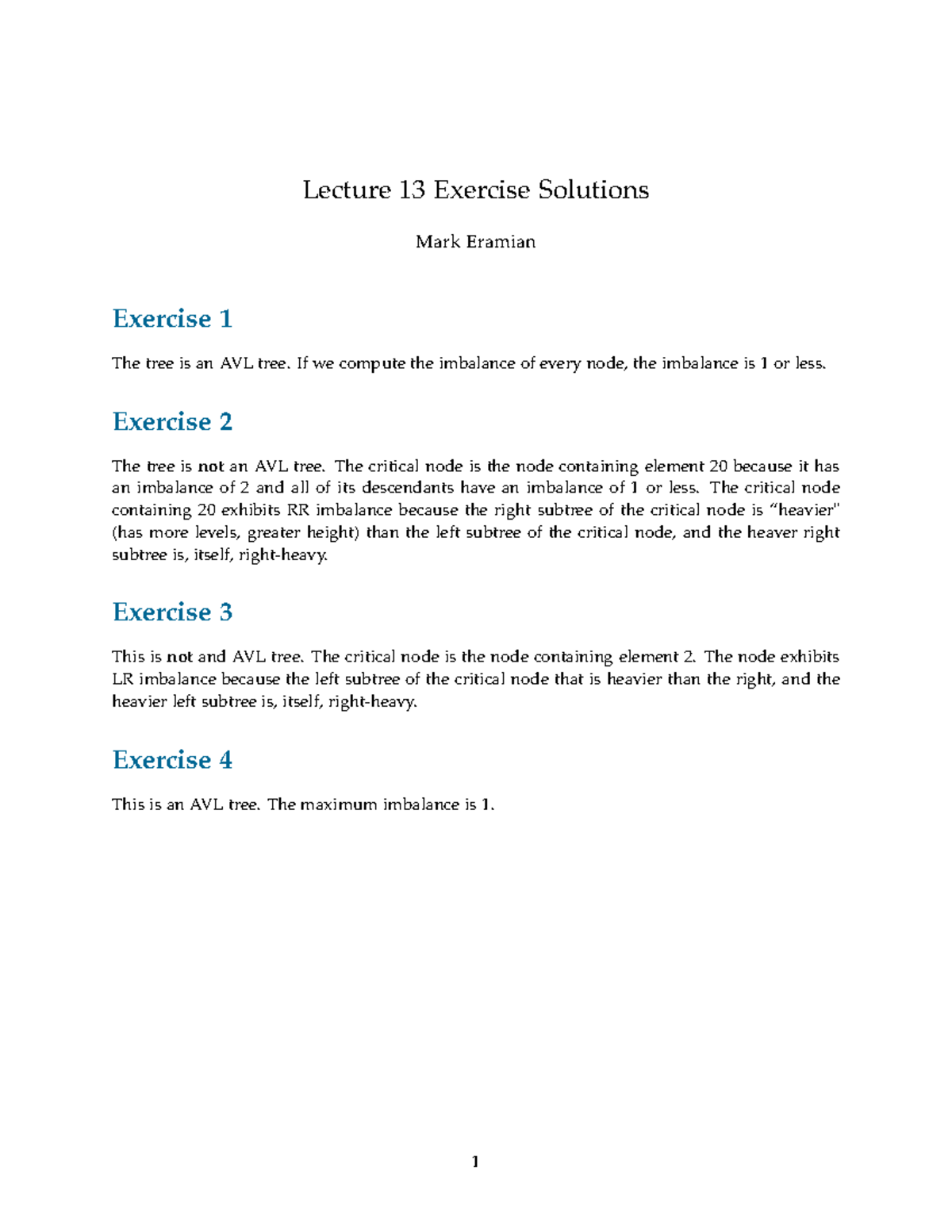 13-Exercise Solutions-1 - Lecture 13 Exercise Solutions Mark Eramian Exercise 1 The tree is an ...