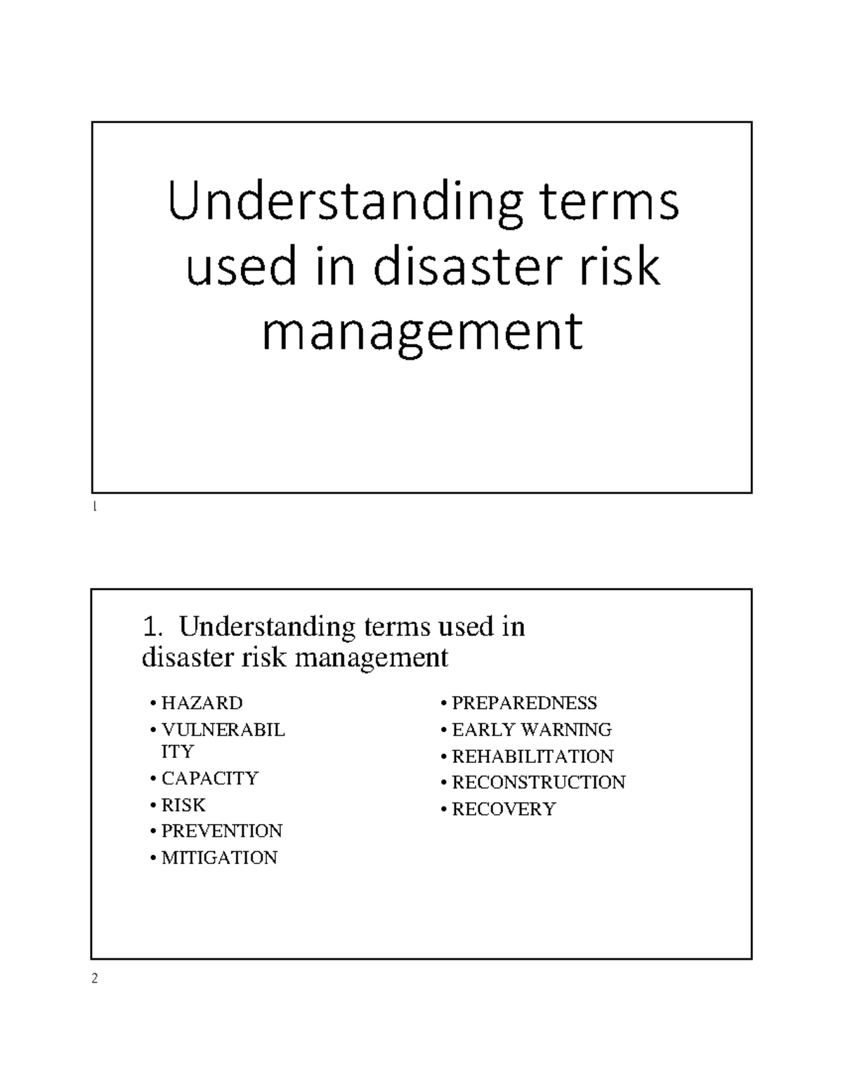 Understanding DRRM terminologies Part 1 - 1 1. Understanding terms used ...