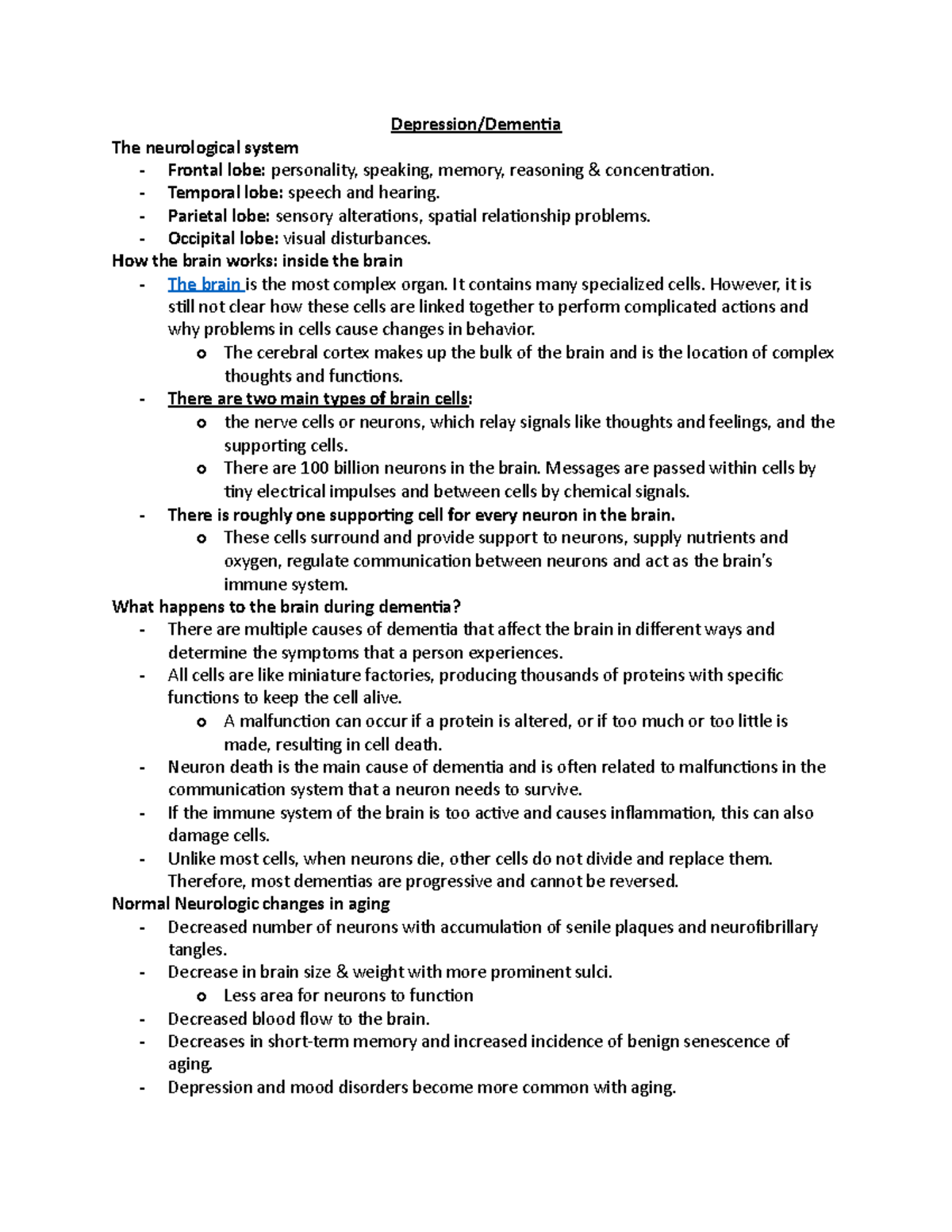 Depression - powerpoints in outline form plus extra notes - Depression ...