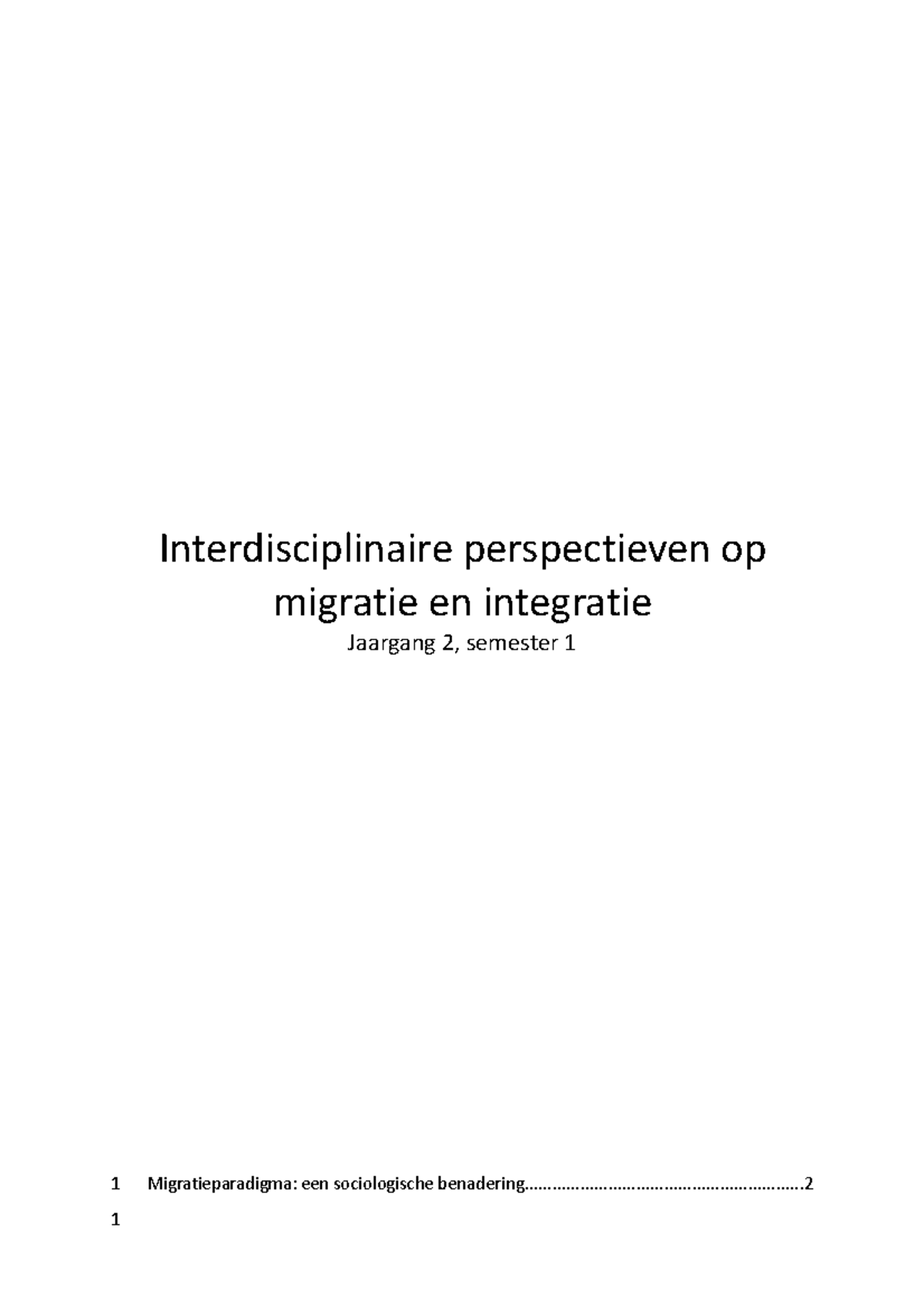 Interdisciplinaire perspectieve op migratie en integratie - Interdisciplinaire perspectieven op ...