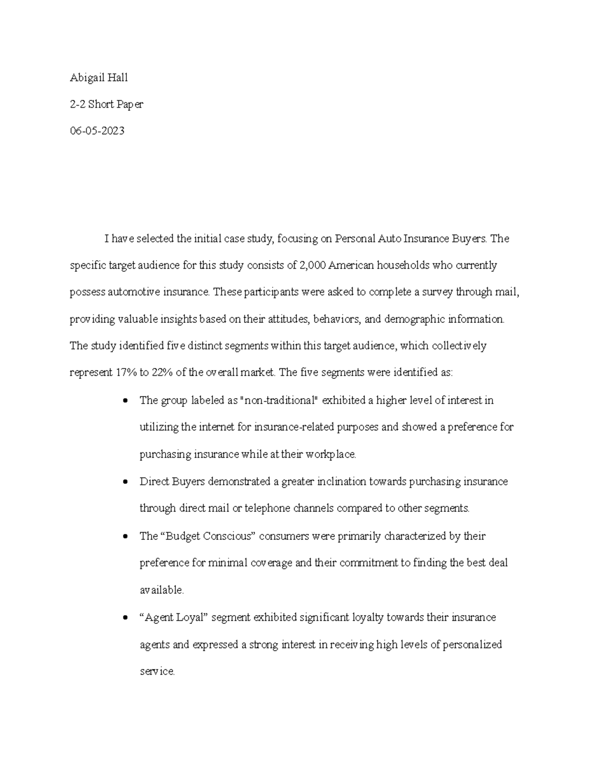 2-2 short paper - none to give - Abigail Hall 2-2 Short Paper 06-05- I ...