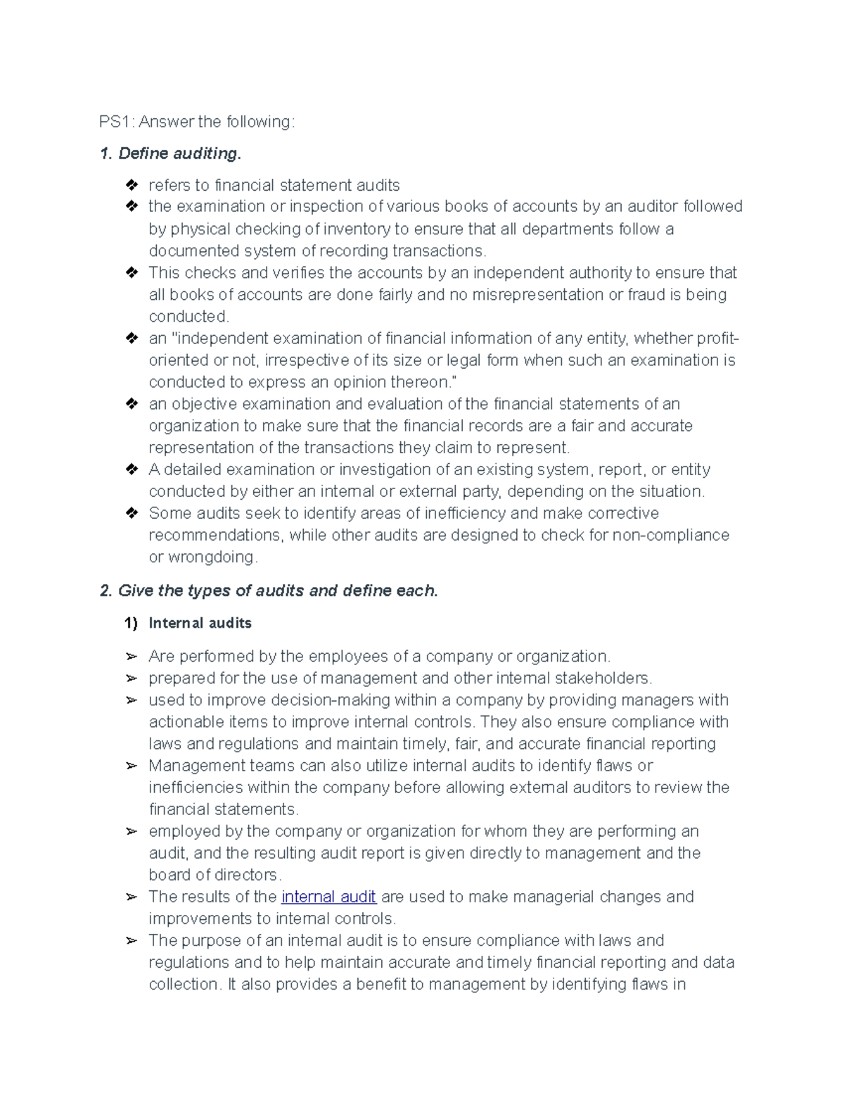 Auditing concepts: definition, types, auditors with reference - PS1 ...