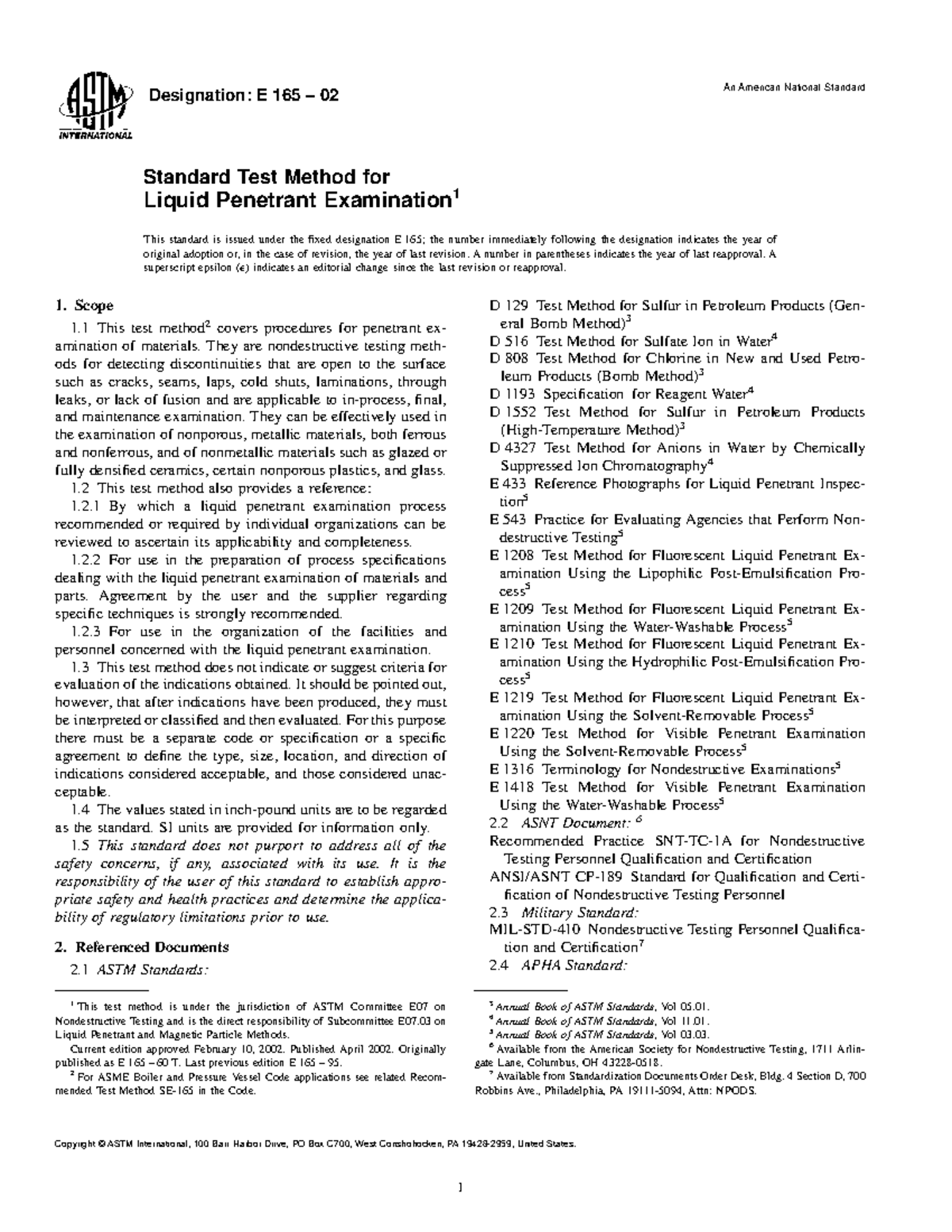ASTM E165 - Standard Test Method for Liquid Penetrant Examination ...