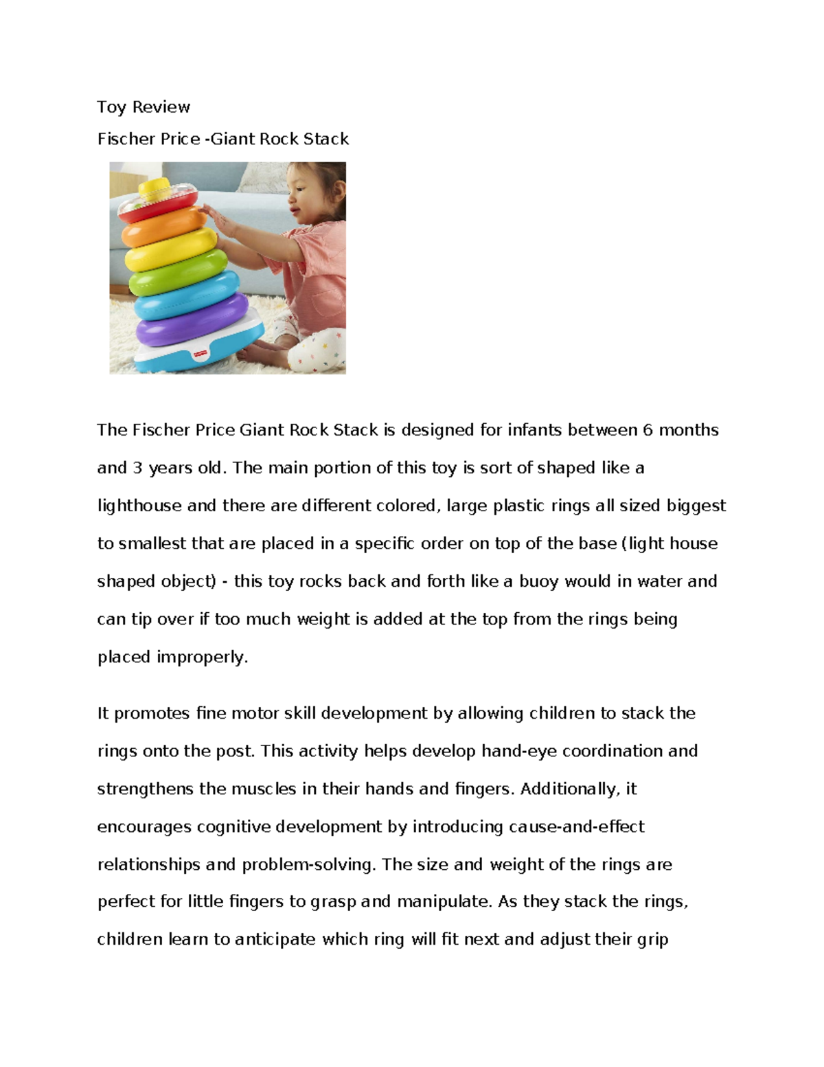 Toy Review- Fischer Price - Toy Review Fischer Price -Giant Rock Stack ...