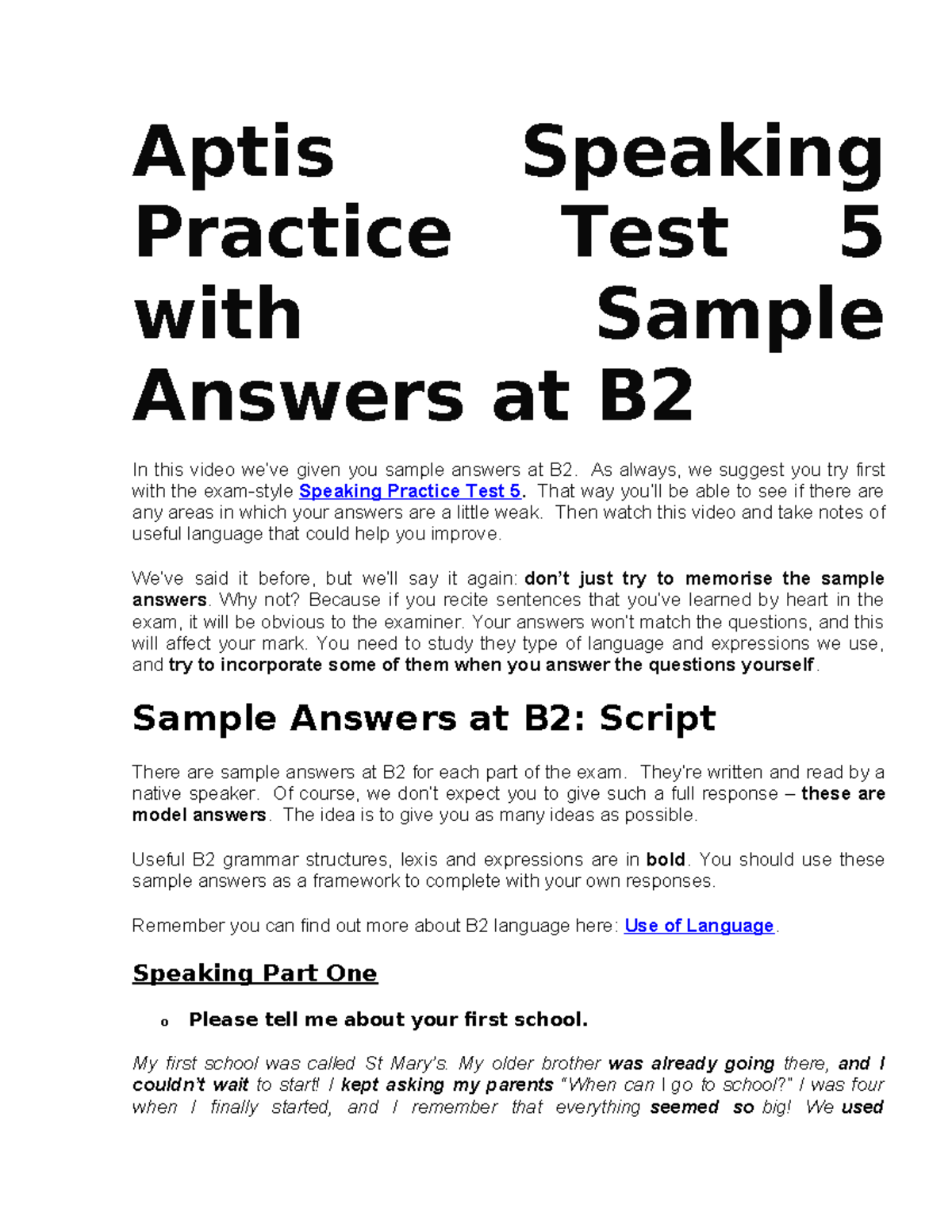 Speaking Sample 5 - learning english - Aptis Speaking Practice Test 5 ...