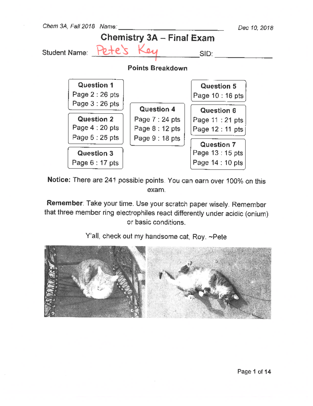 Final Exam (Chem 3A - Fall 2018 ) - Key - CHEM 3A - Studocu