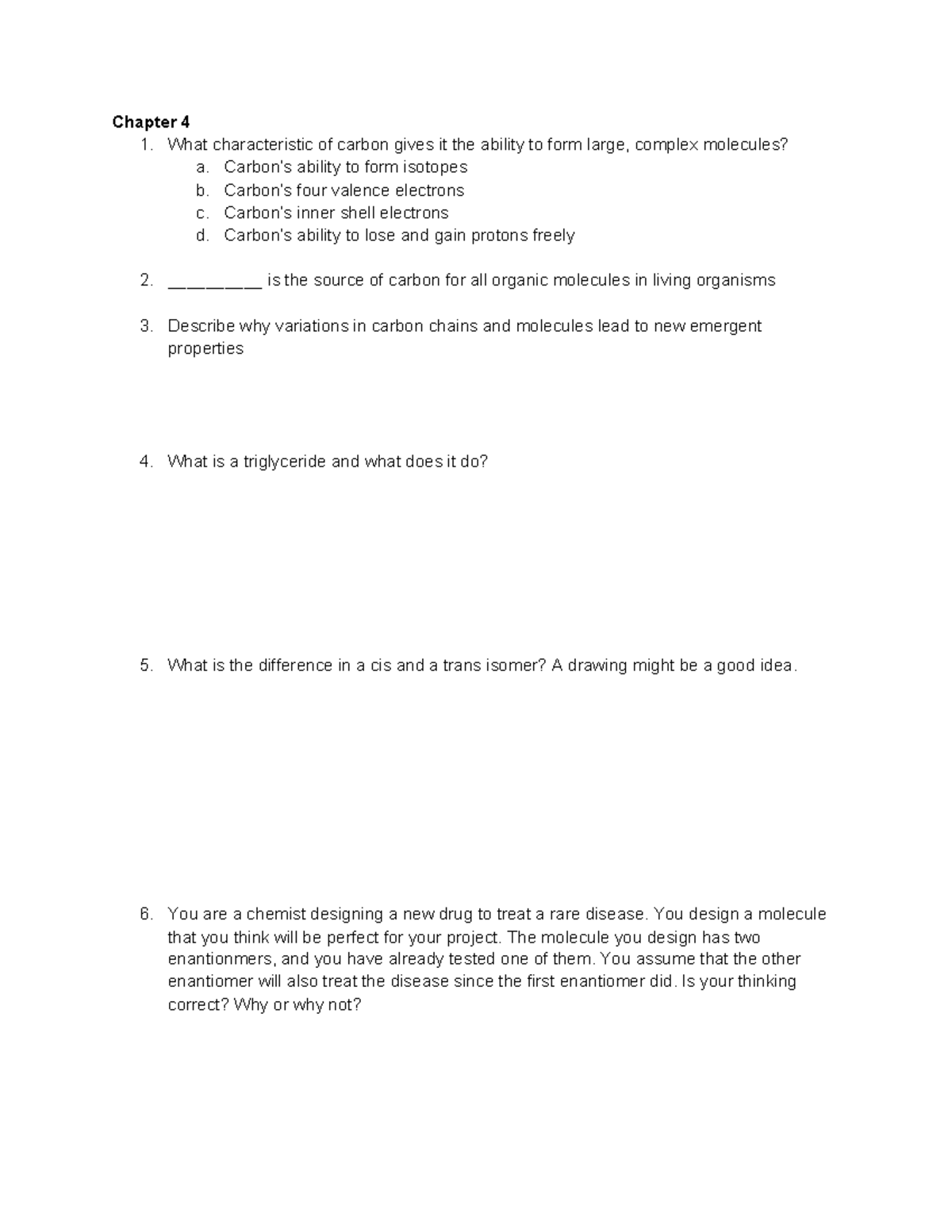 Chapter 4 Worksheet-Abby Nash - Chapter 4 1. What characteristic of ...