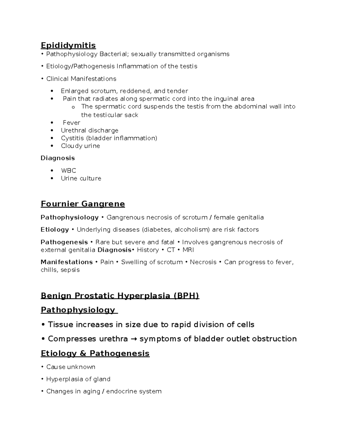 Unit 8 - unit 8 lecture notes - Epididymitis Pathophysiology Bacterial ...