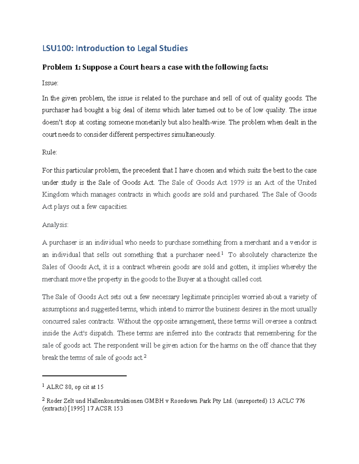 LSU100 Introduction to Legal Studies (1) (1) (2) - LSU100: Introduction ...