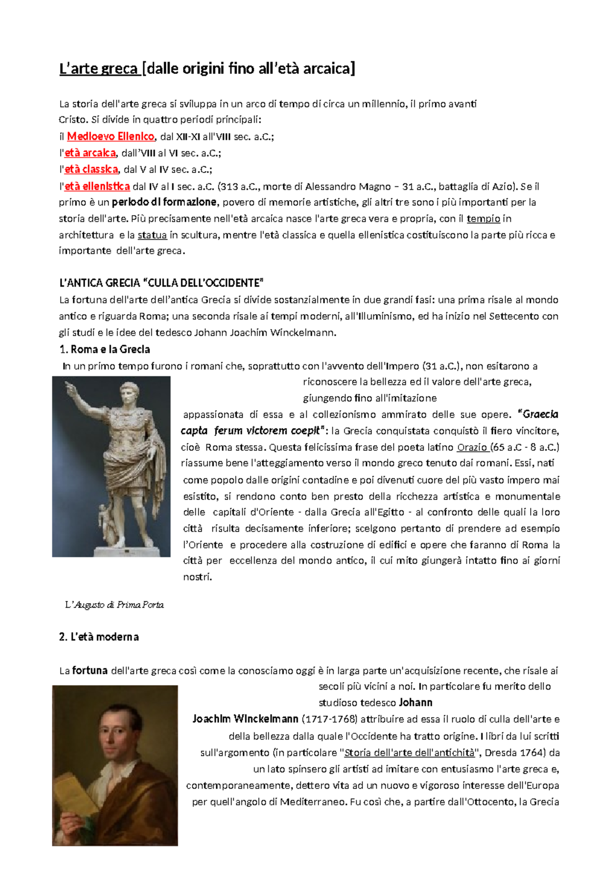 Arte greca - Riassunto STORIA DELL'ARTE - L’arte greca [dalle origini ...