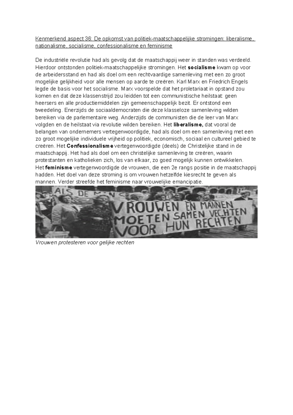 Kenmerkend aspect 36 De opkomst van politiek-maatschappelijke ...