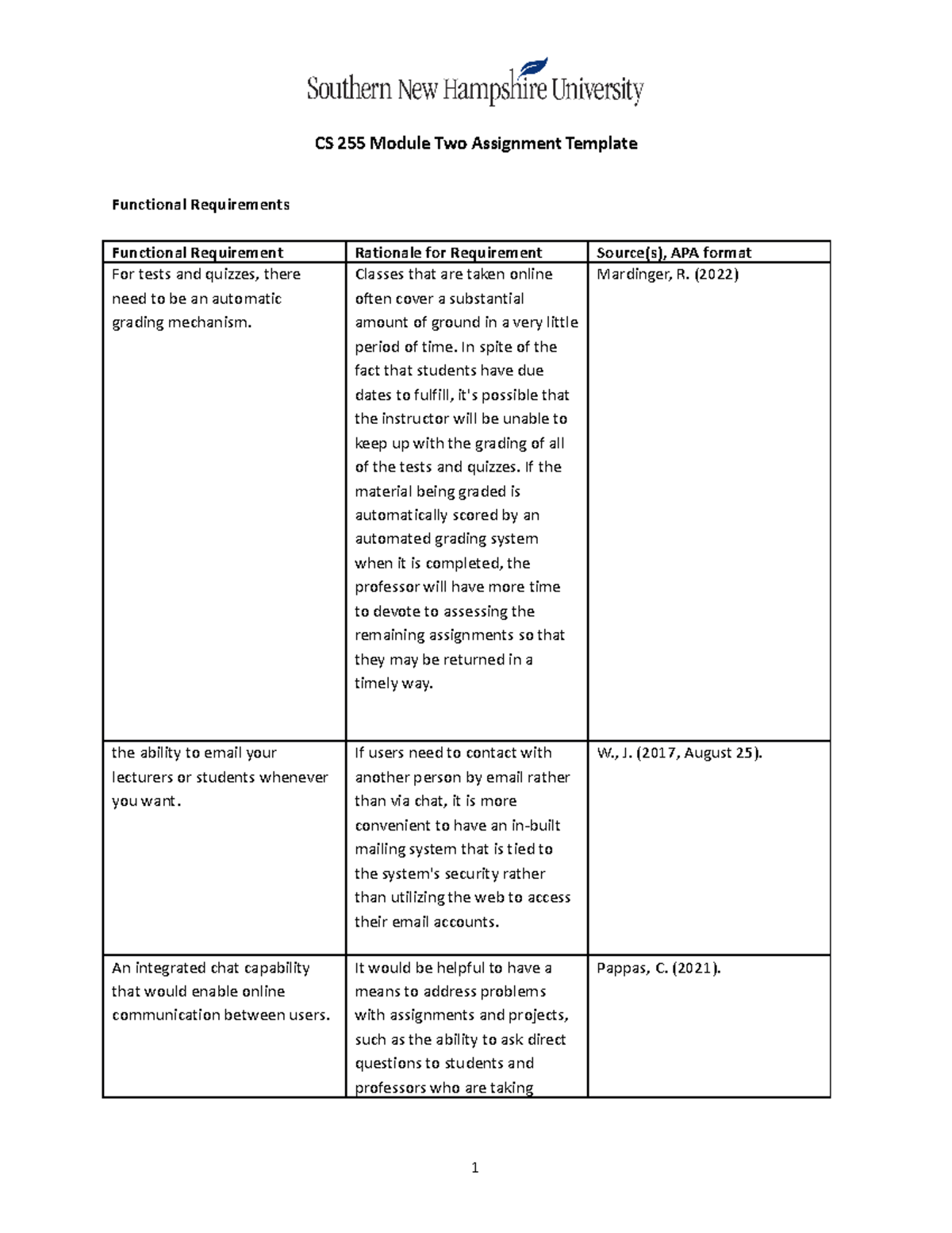 Cs 255 Module Two Assignment Fourhmandocx Cs 255 Module Two Assignment Template Functional