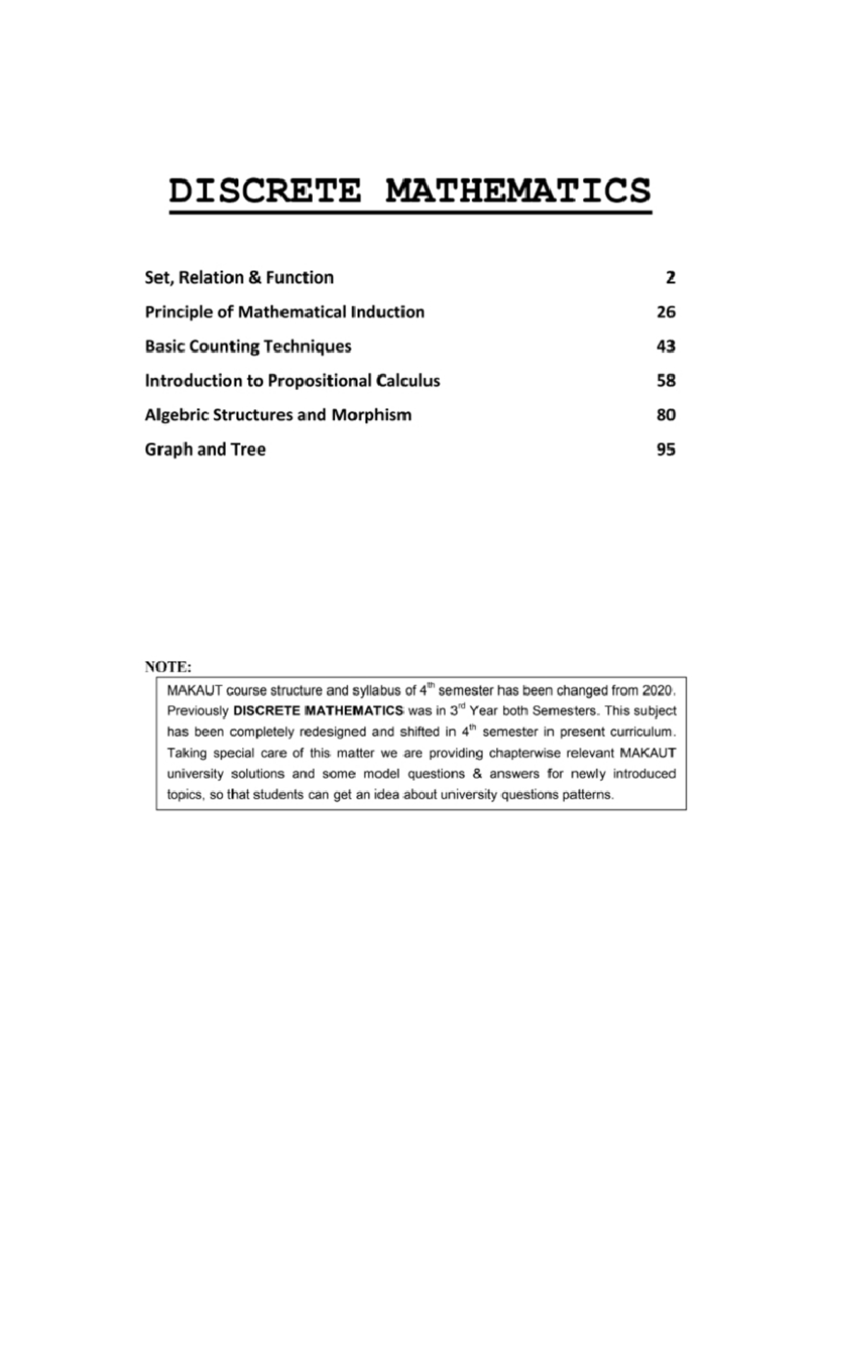 D Math Cse 4th Sem Discrete Mathametics Organizer Makut Computer