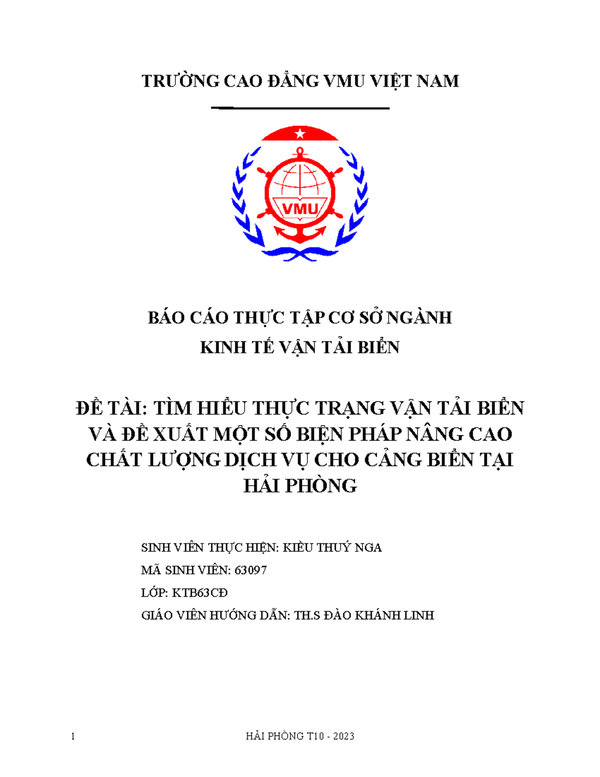 Trường Cao đẳng vmu việt nam - TRƯỜNG CAO ĐẲNG VMU VIỆT NAM BÁO CÁO THỰC TẬP CƠ SỞ NGÀNH KINH TẾ ...