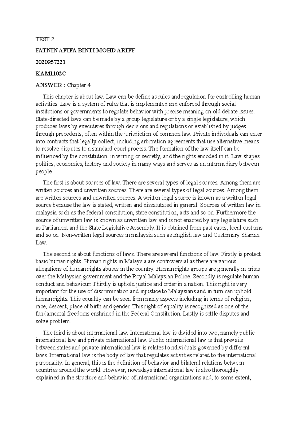 TEST 2 pad120 ( saja saja okay) 1234456 - TEST 2 FATNIN AFIFA BINTI ...