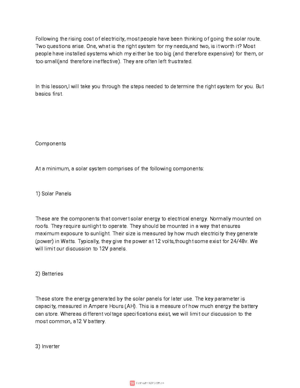 Solar System design - - Studocu