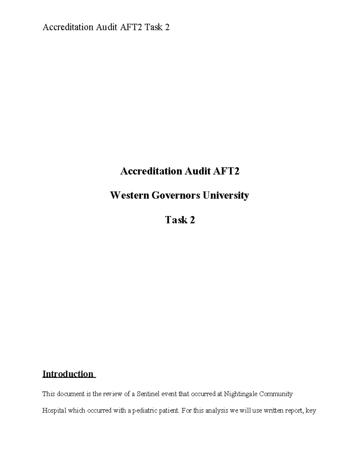 Accreditation Audit AFT2 Task 2 passed - Accreditation Audit AFT ...