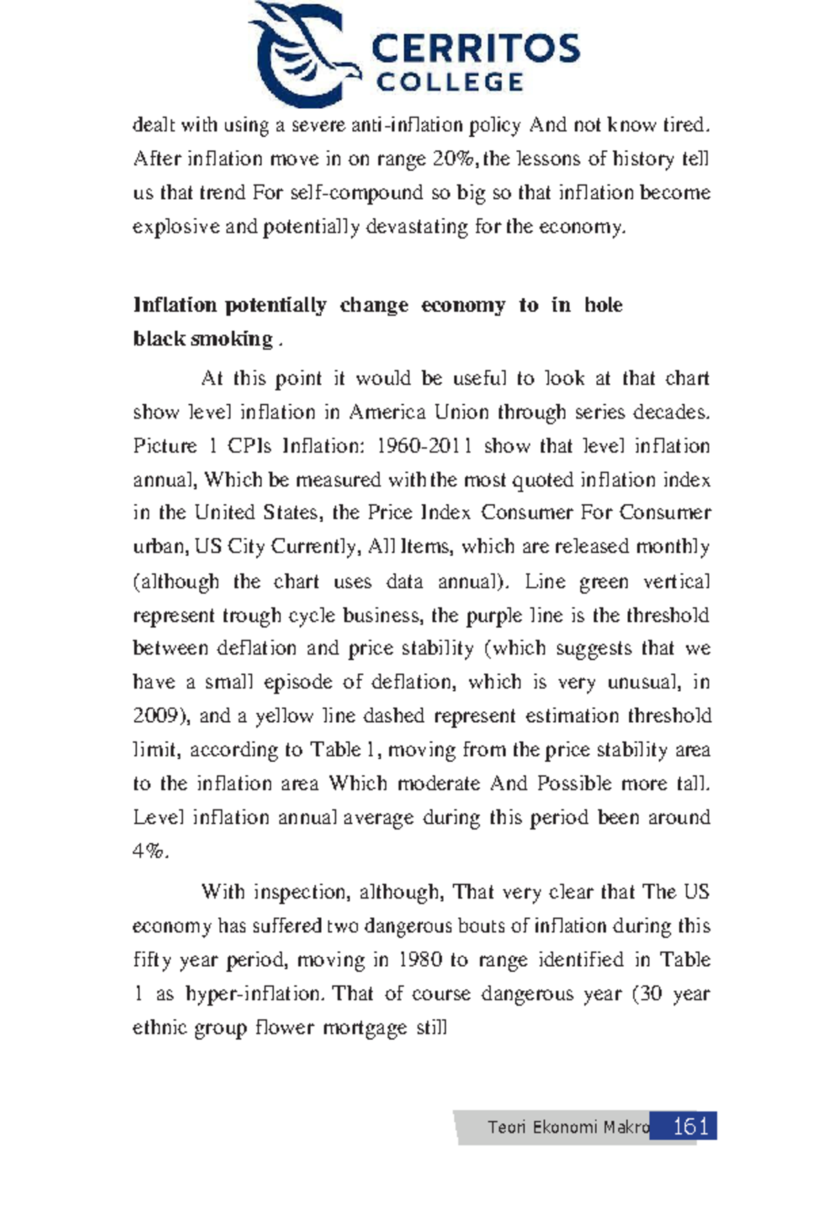 Document Study in Cerritos College - Macroeconomics-60 - Teori Ekonomi Makro 161 dealt with ...