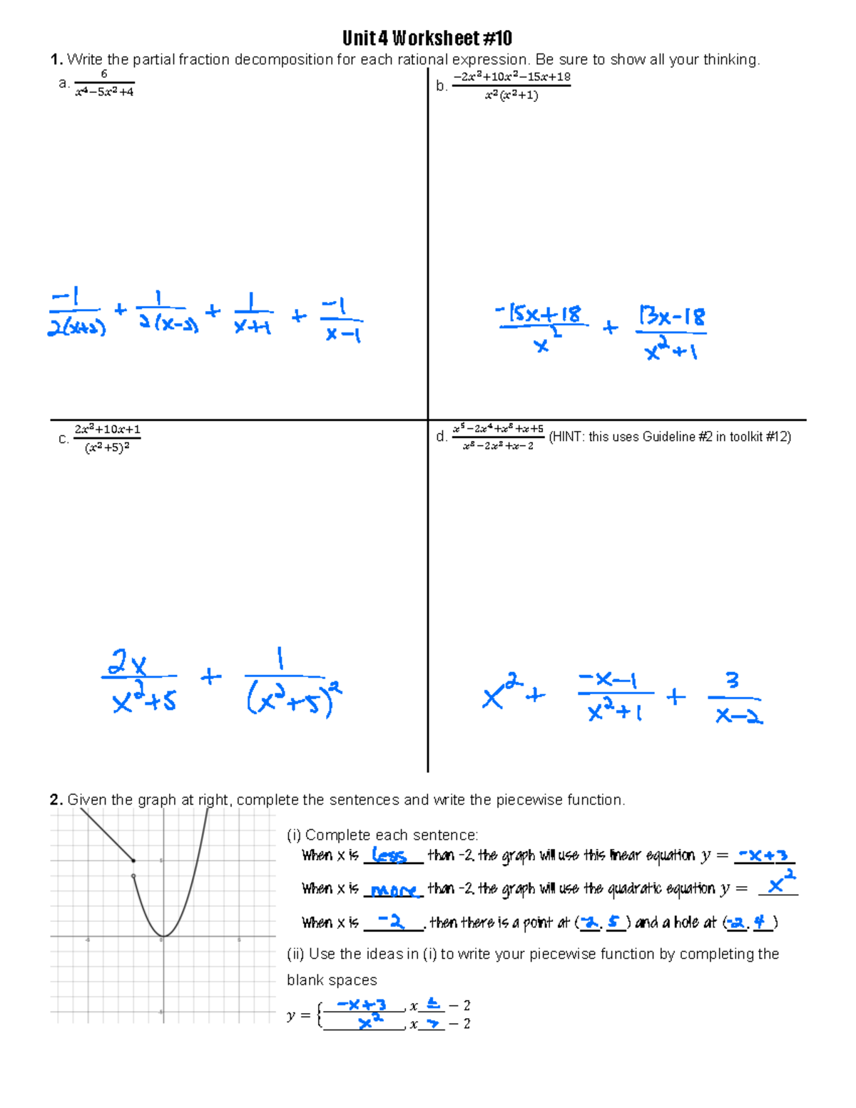 U4 Worksheet 10 key - Mr.Kam class - Unit 4 Worksheet 1. Write the ...