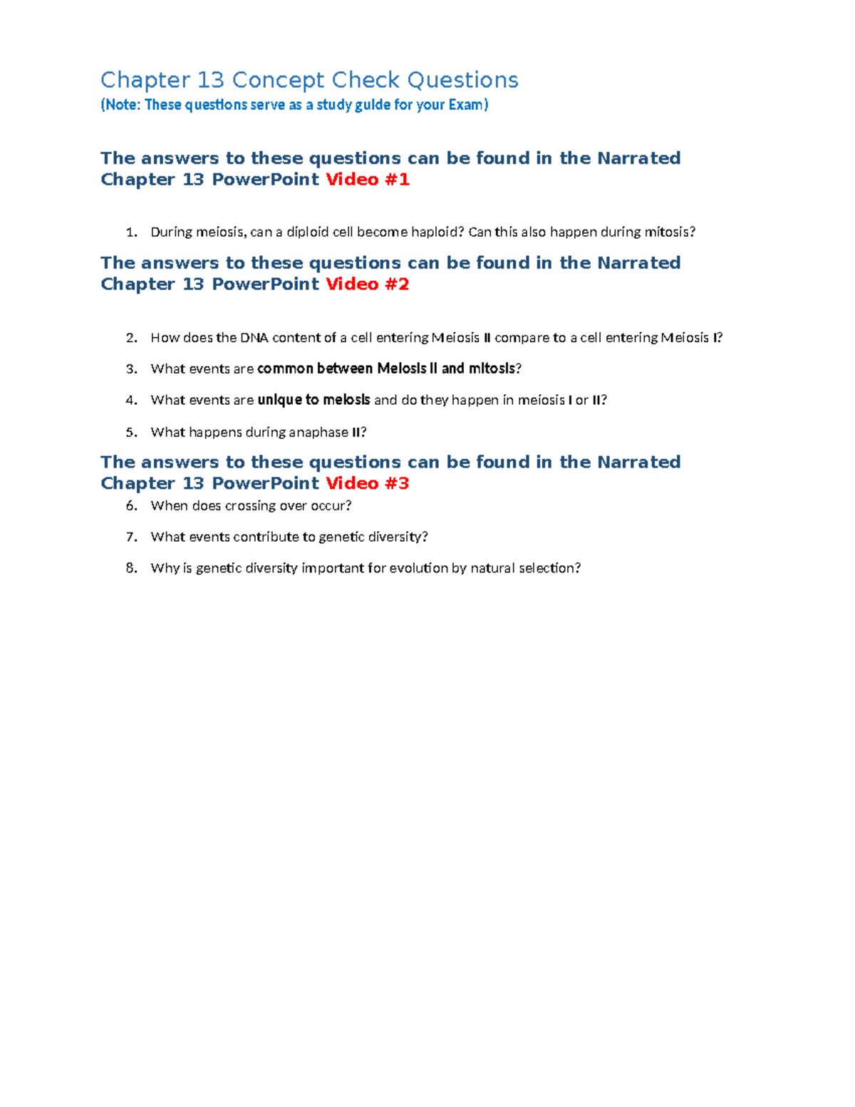 Chapter 13 Meiosis concept check-1 - Chapter 13 Concept Check Questions ...