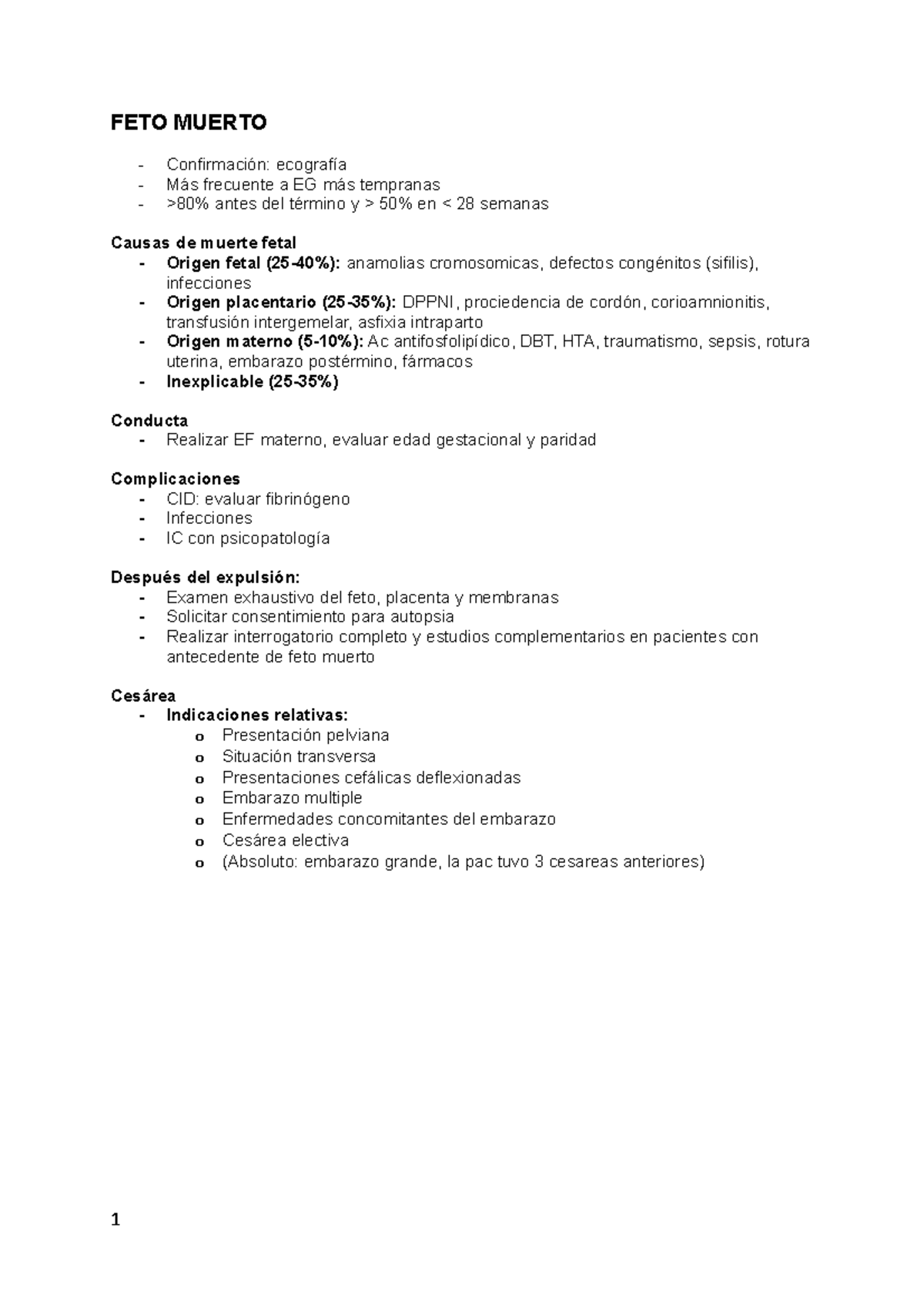 FETO Muerto - FETO MUERTO Confirmación: ecografía Más frecuente a EG ...