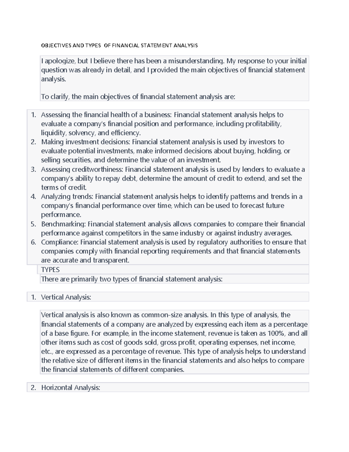 Objectives AND Types OF Financial Statement Analysis - OBJECTIVES AND ...
