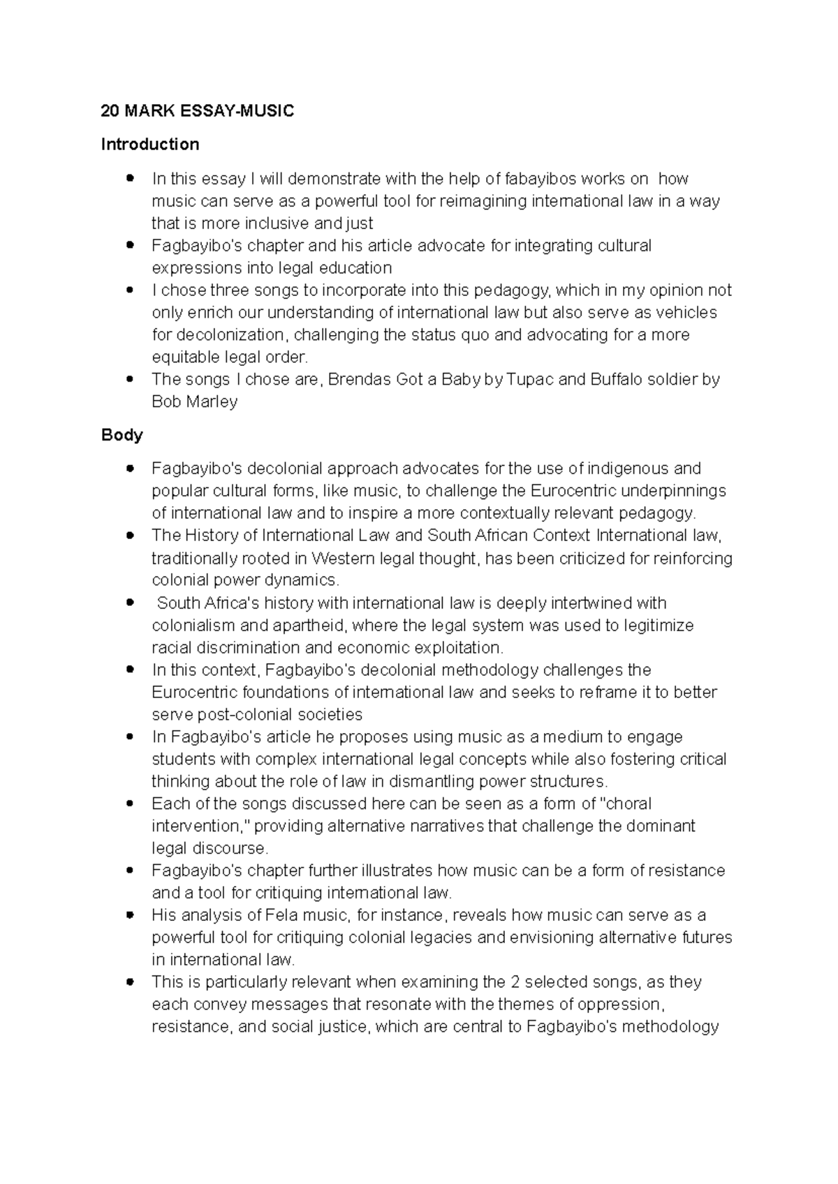 20 MARK Essay - Explanatory notesExplanatory notes - 20 MARK ESSAY ...