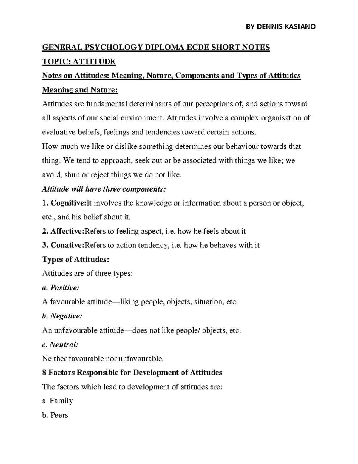 General psychology diploma ecde short notes - GENERAL PSYCHOLOGY ...