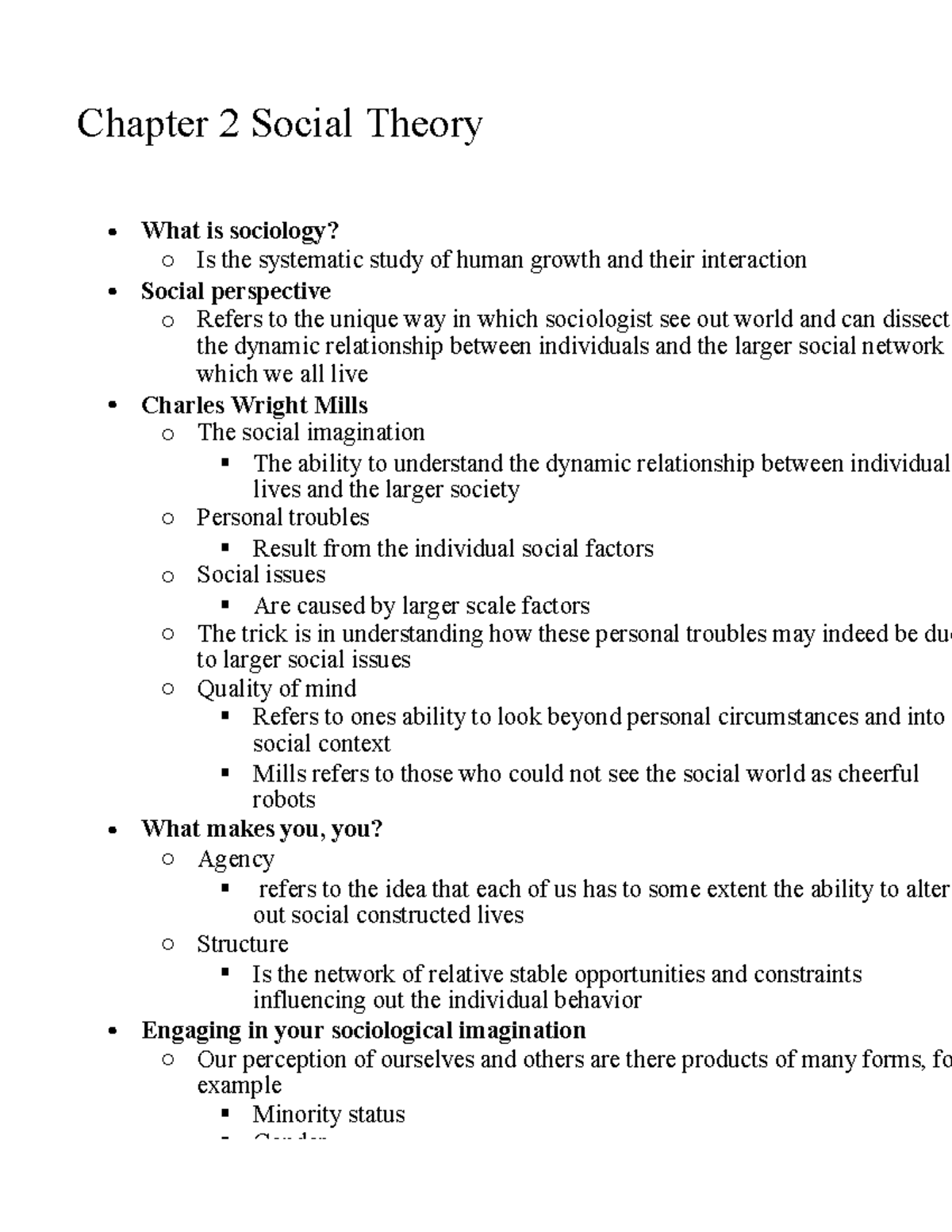 Chapter 2 Social Theory - Warning: TT: undefined function: 32 What is sociology? Is the ...
