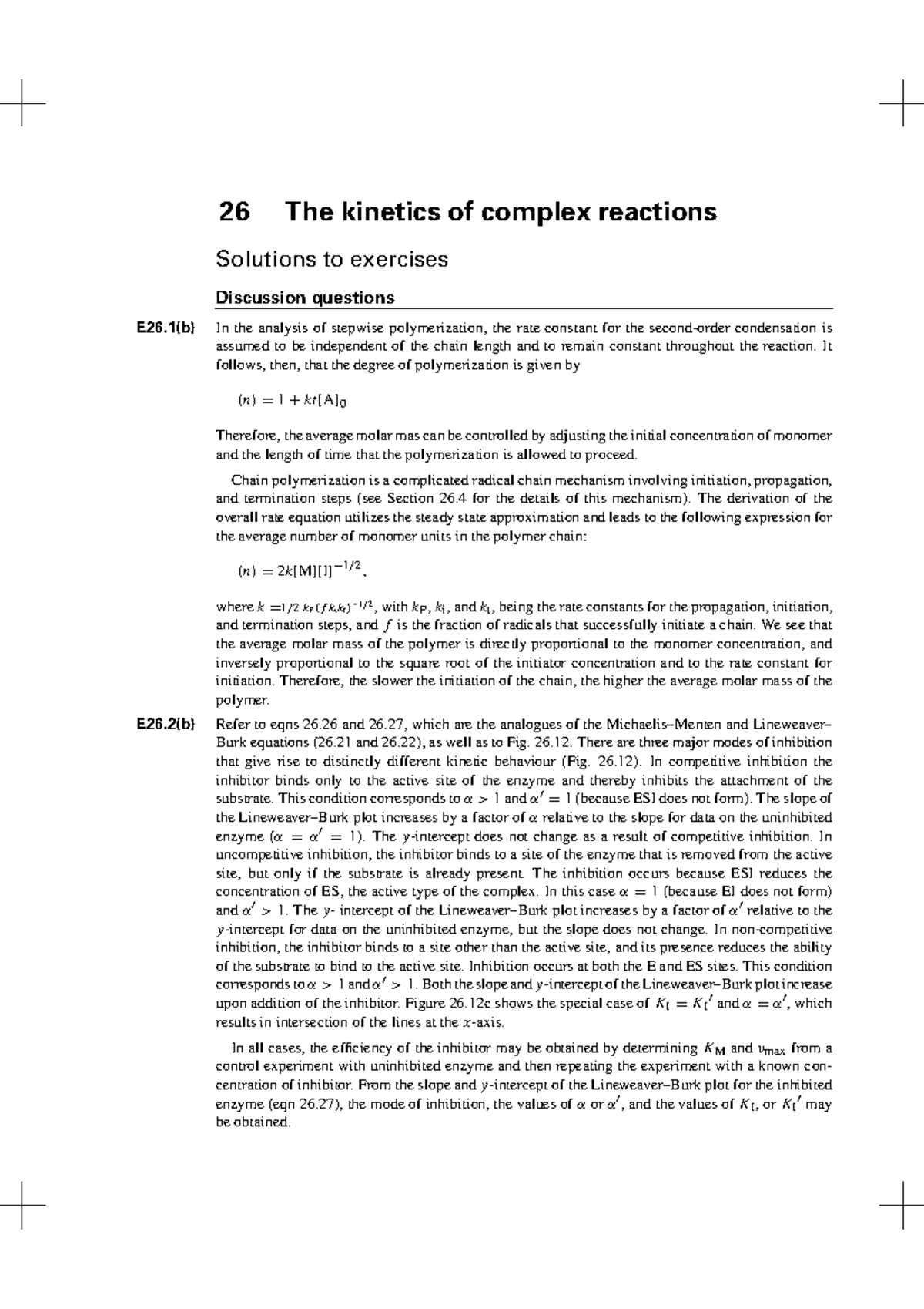 Chap26 - lectures - 26 The kinetics of complex reactions Solutions to ...
