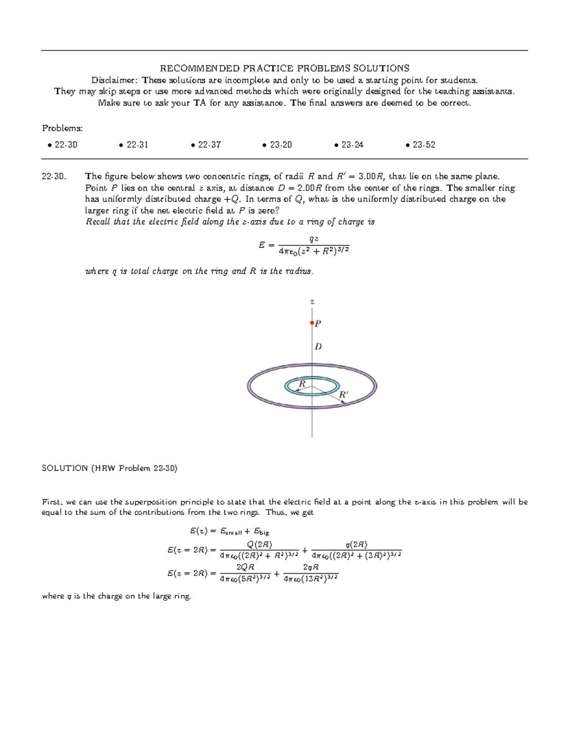 Tutorial 2 - RECOMMENDED PRACTICE PROBLEMS SOLUTIONS Disclaimer: These ...