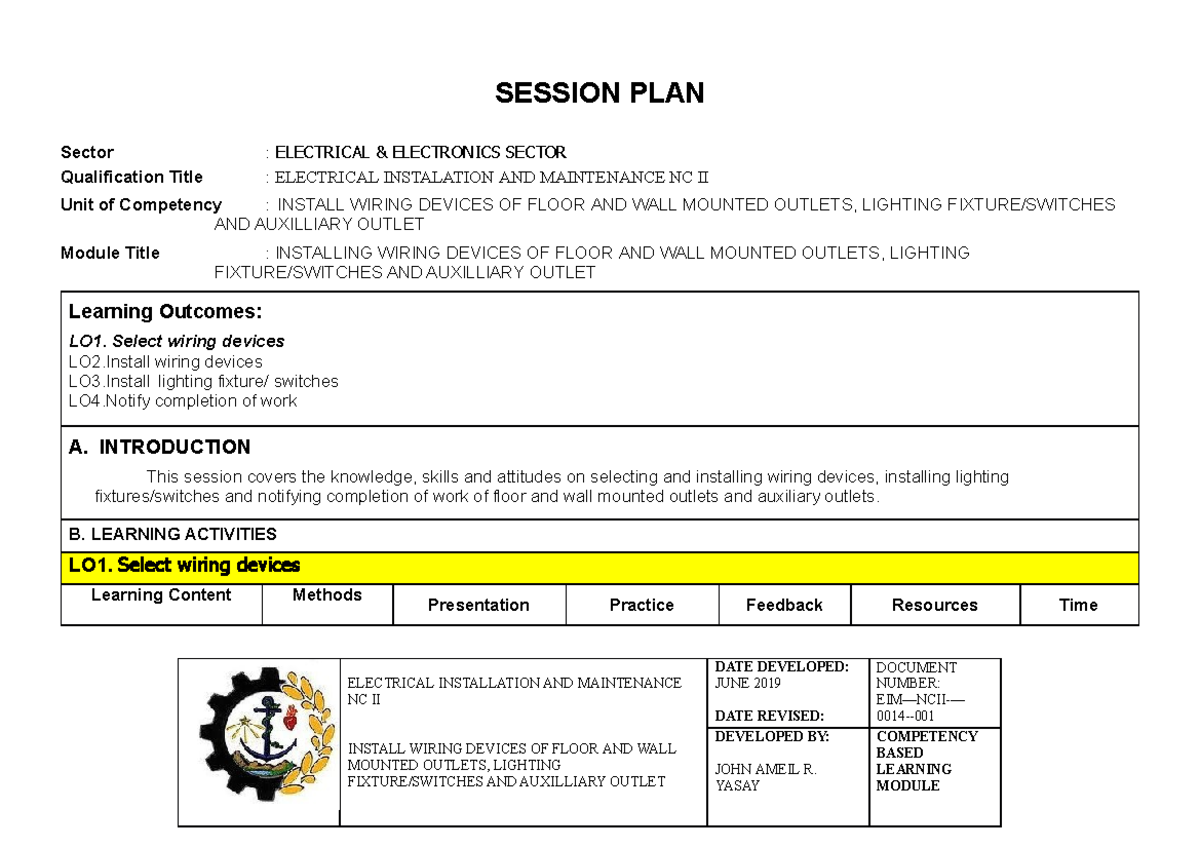 Session plan-Rollan Abanto, And Maria Lourdes Castro - SESSION PLAN ...