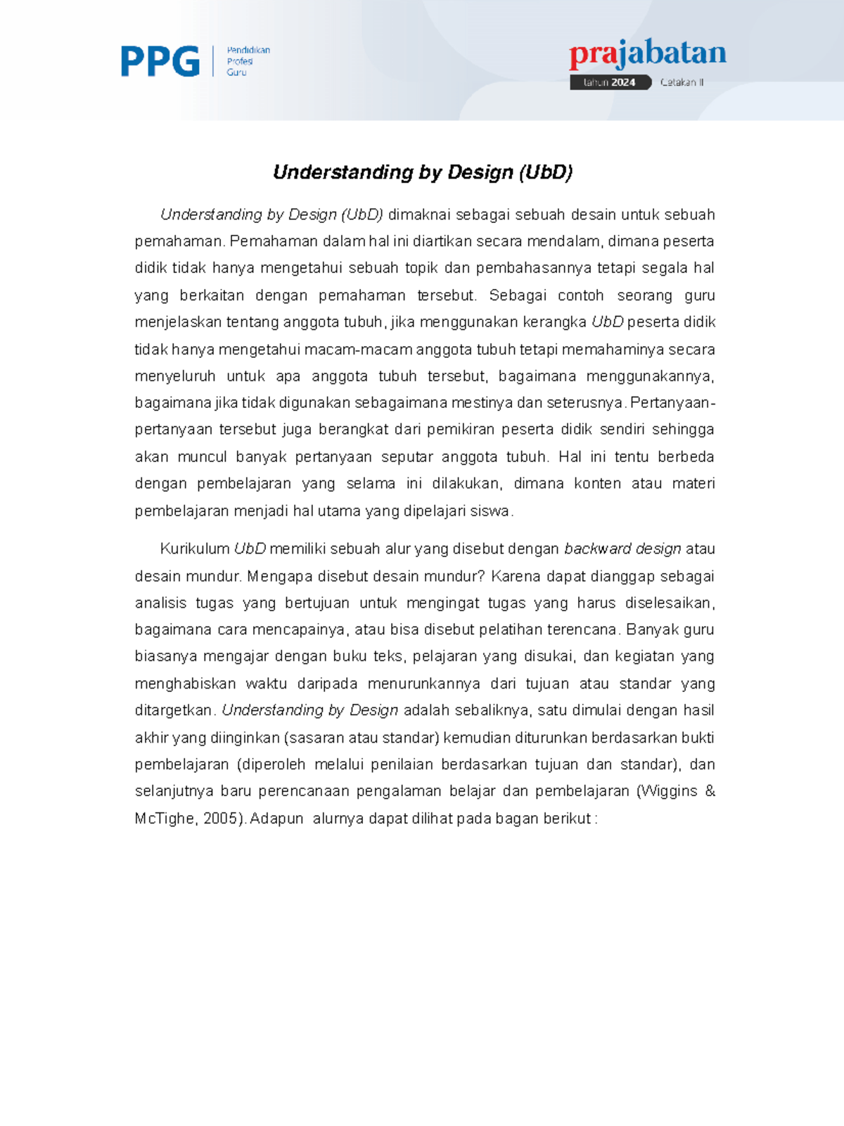 Understanding by Design - Pemahaman dalam hal ini diartikan secara ...