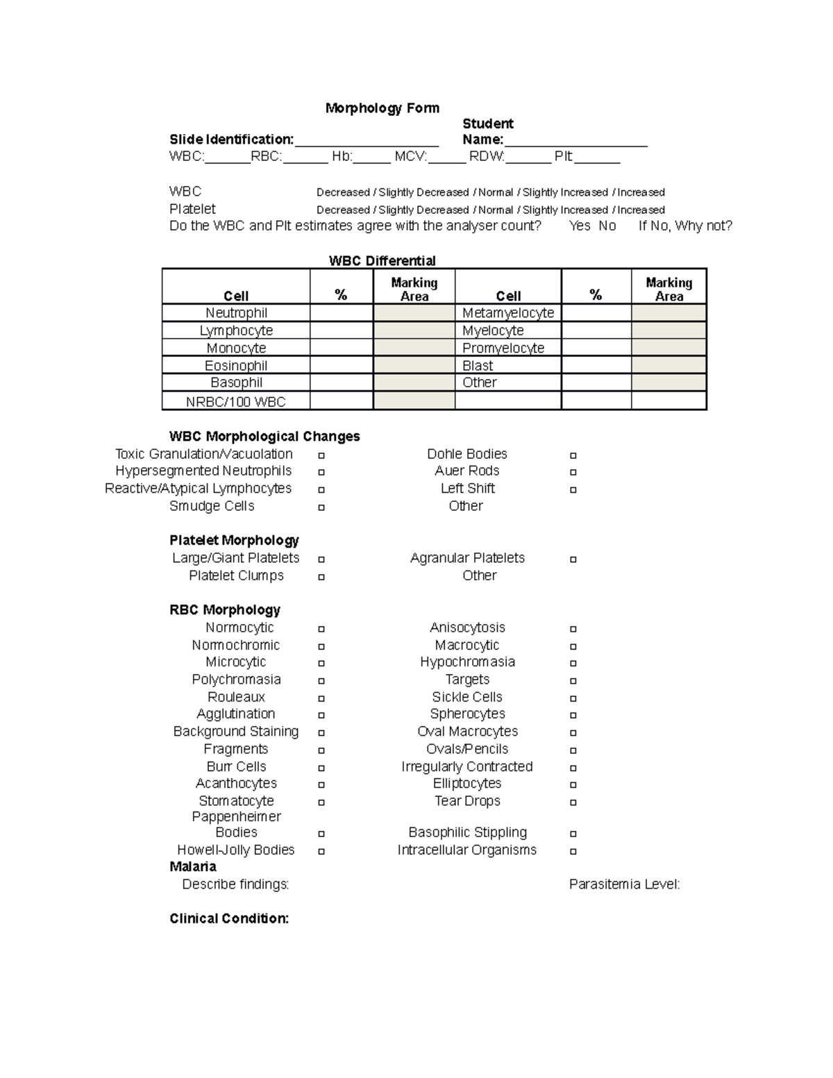 Morphology Form both sides 2018 semester 2 - Morphology Form Slide ...